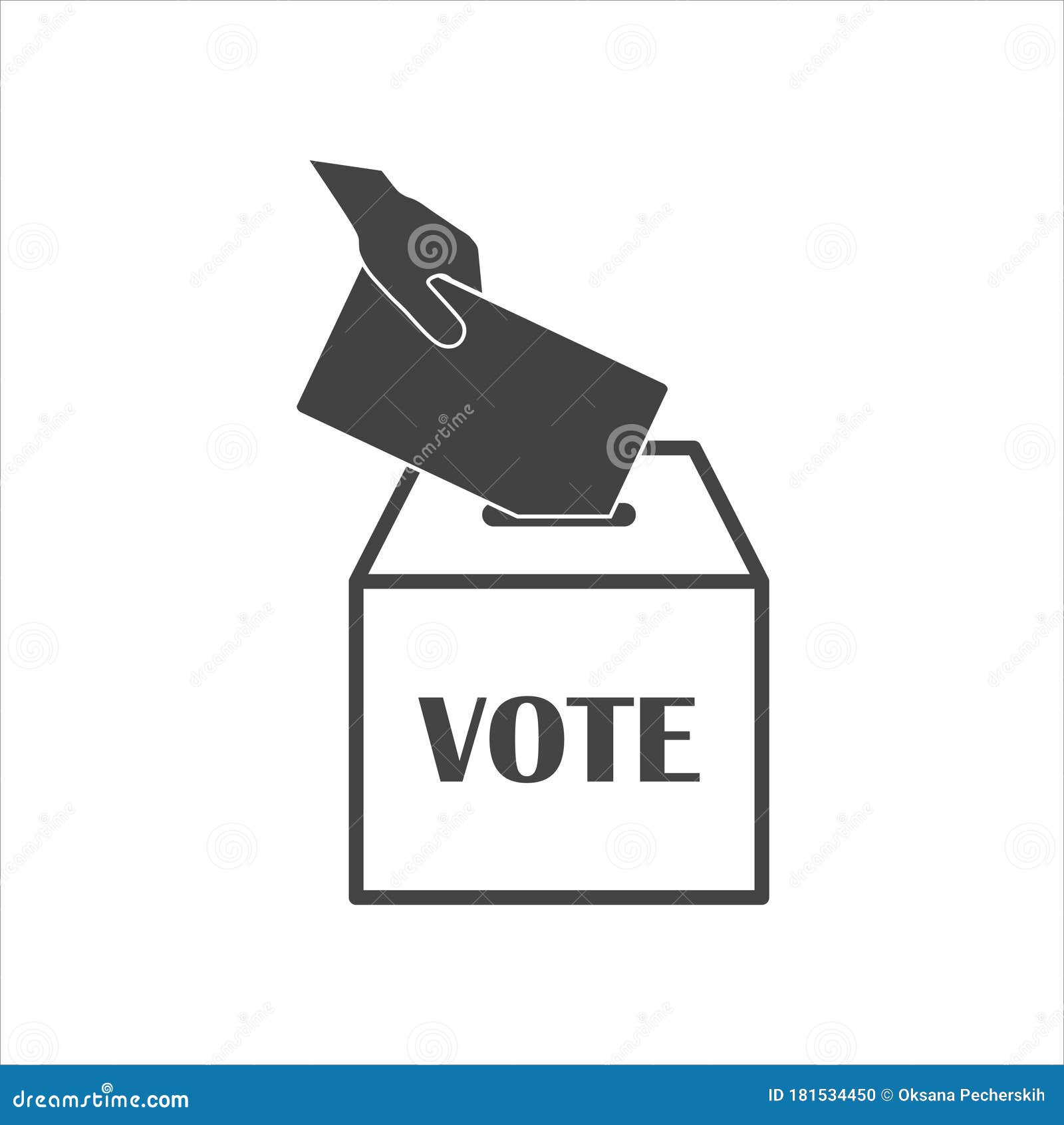 Voting Ballot Box Vector Icon on White Isolated Background Stock Vector ...