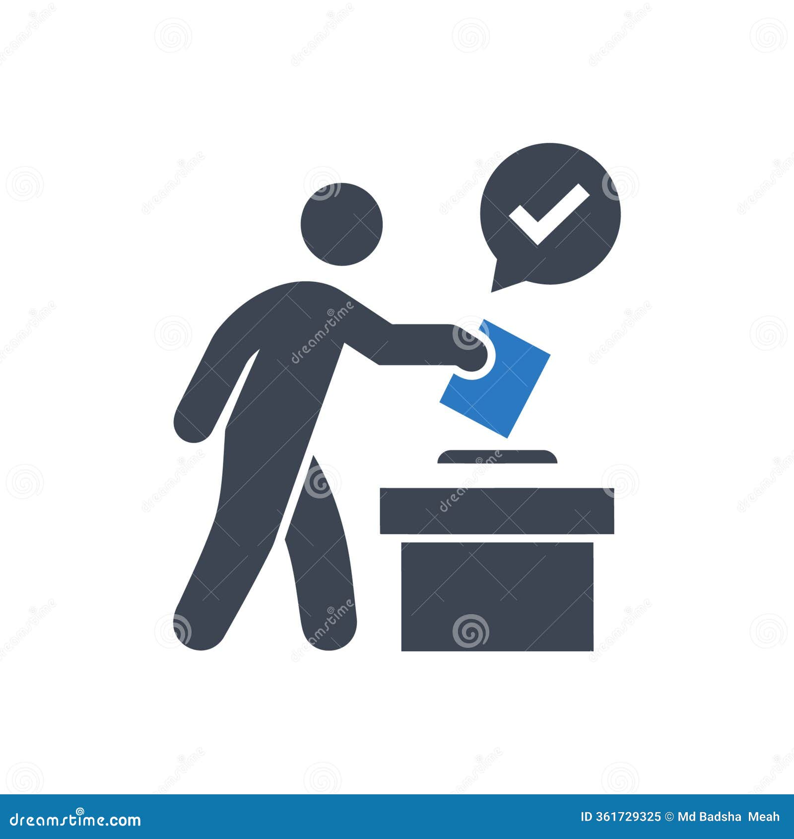 Voting Ballot Being Inserted Into Box With Minimalistic Color ...