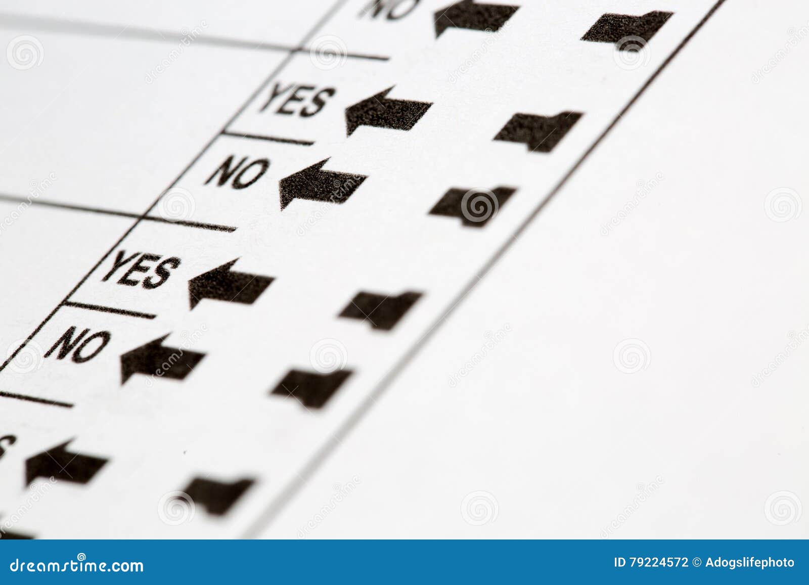 Voting Ballot Yes and No Options Stock Photo - Image of arrow, choose ...