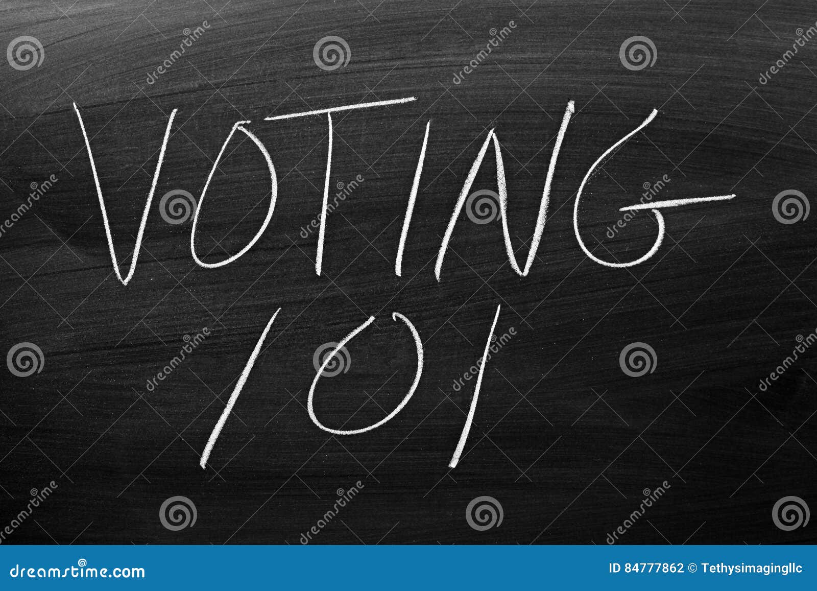 Voting 101 on a Blackboard stock photo. Image of presentation - 84777862
