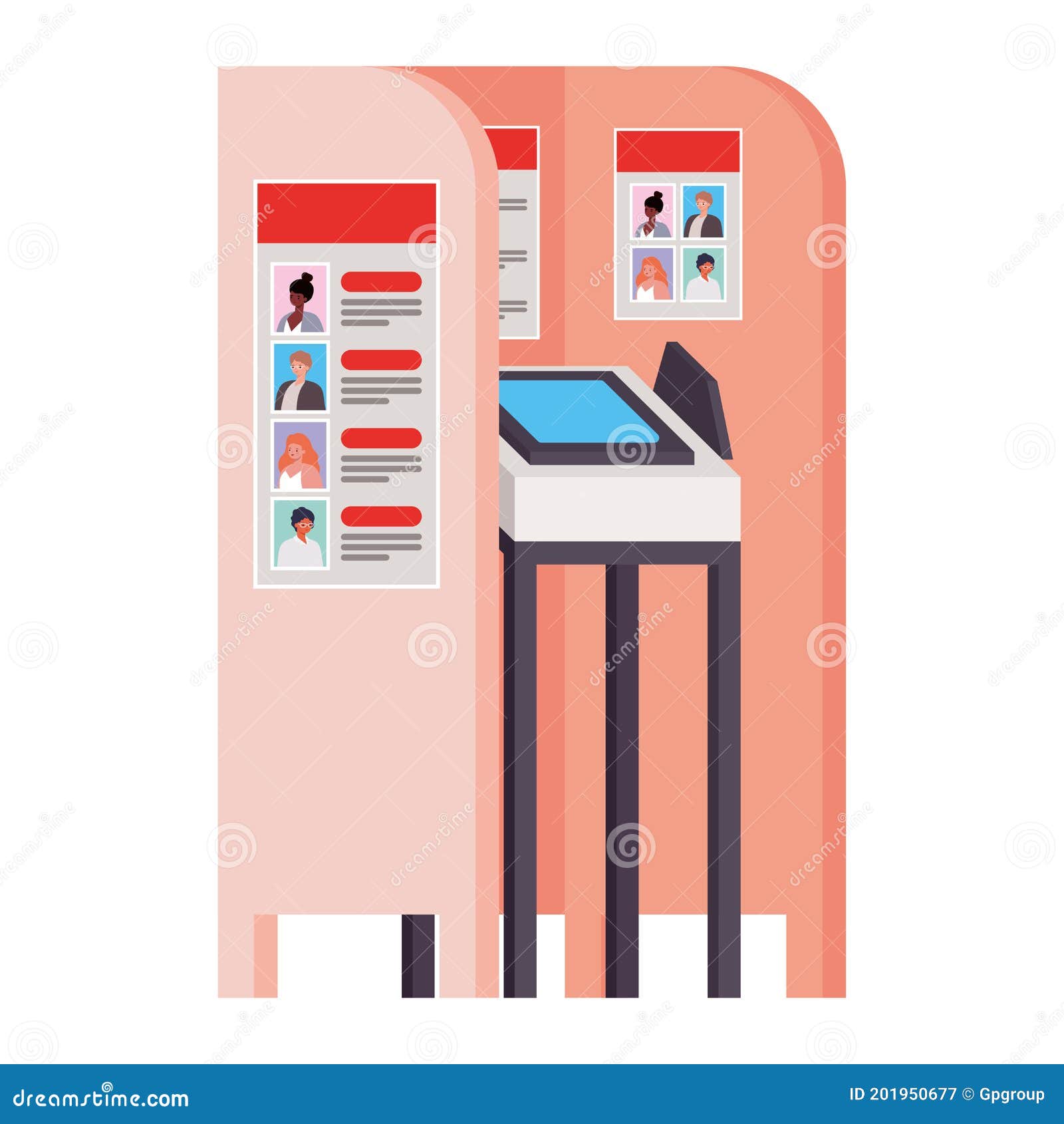 Voting Booth with Modern Automated Secure Electronic Voting Machine ...