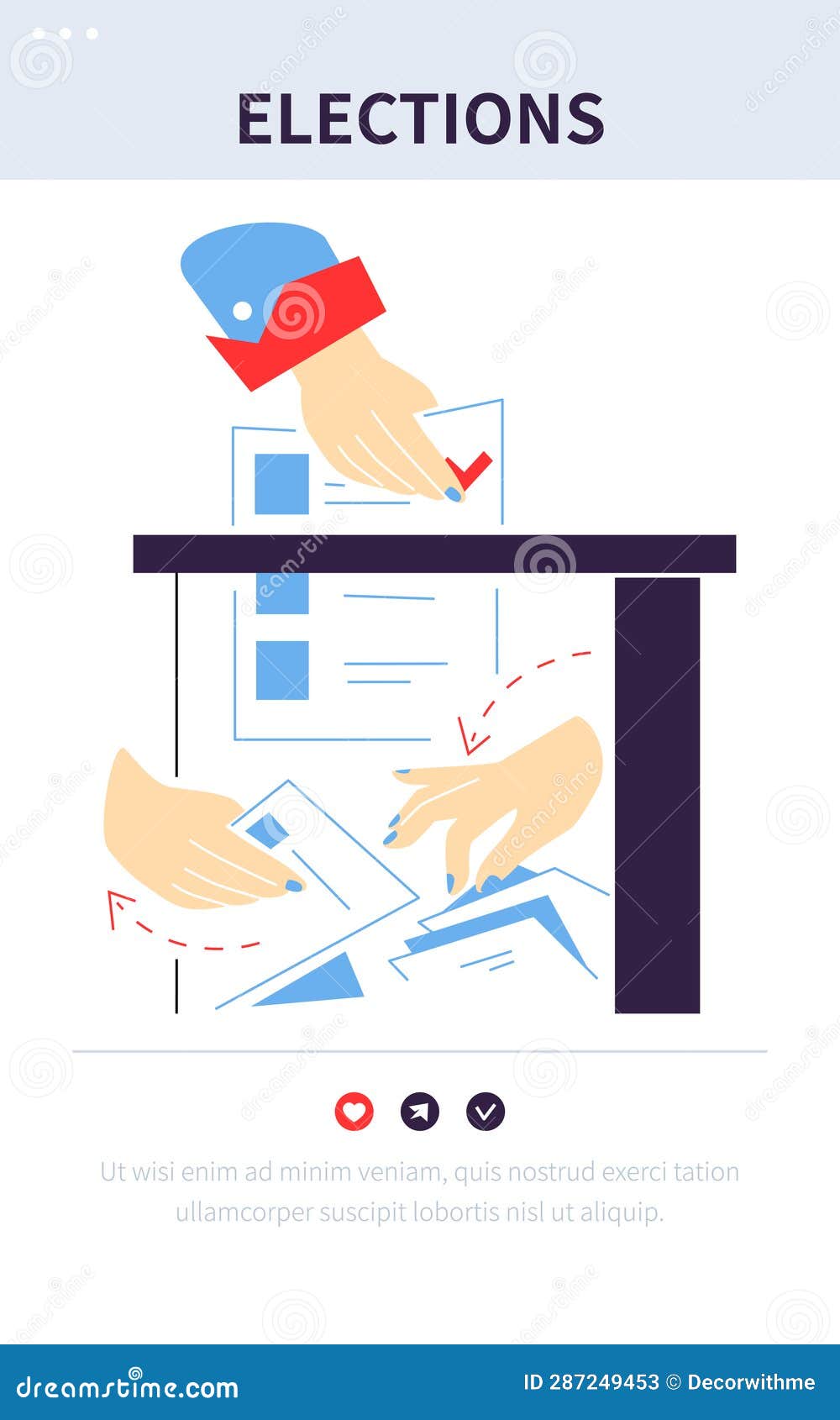Voting Box - Colorful Flat Design Style Banner Stock Vector ...