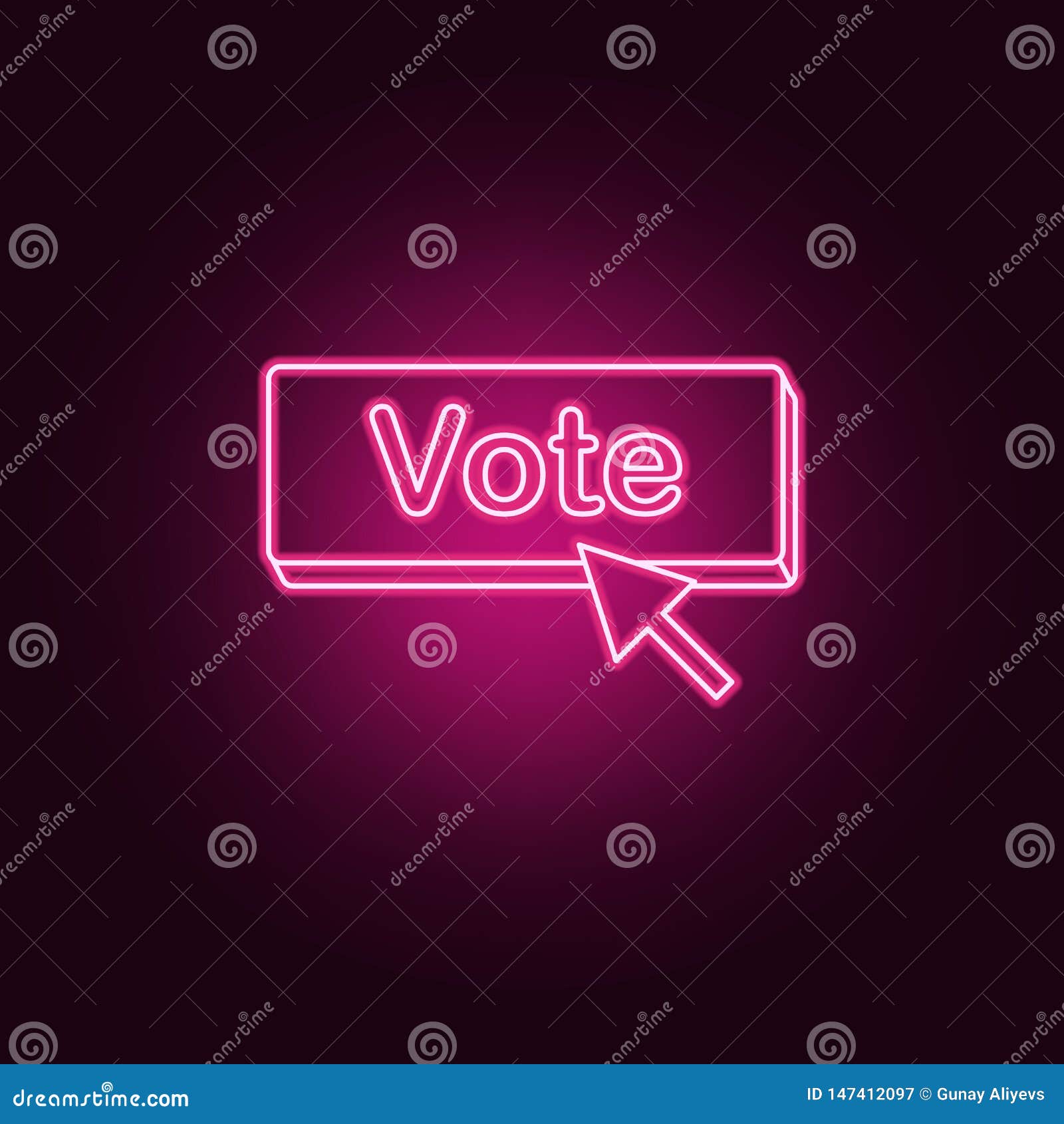 Voting Button Neon Icon. Elements of Election Set Stock Illustration ... Voting Button Neon Icon. Elements of Election Set Stock Illustration ...
