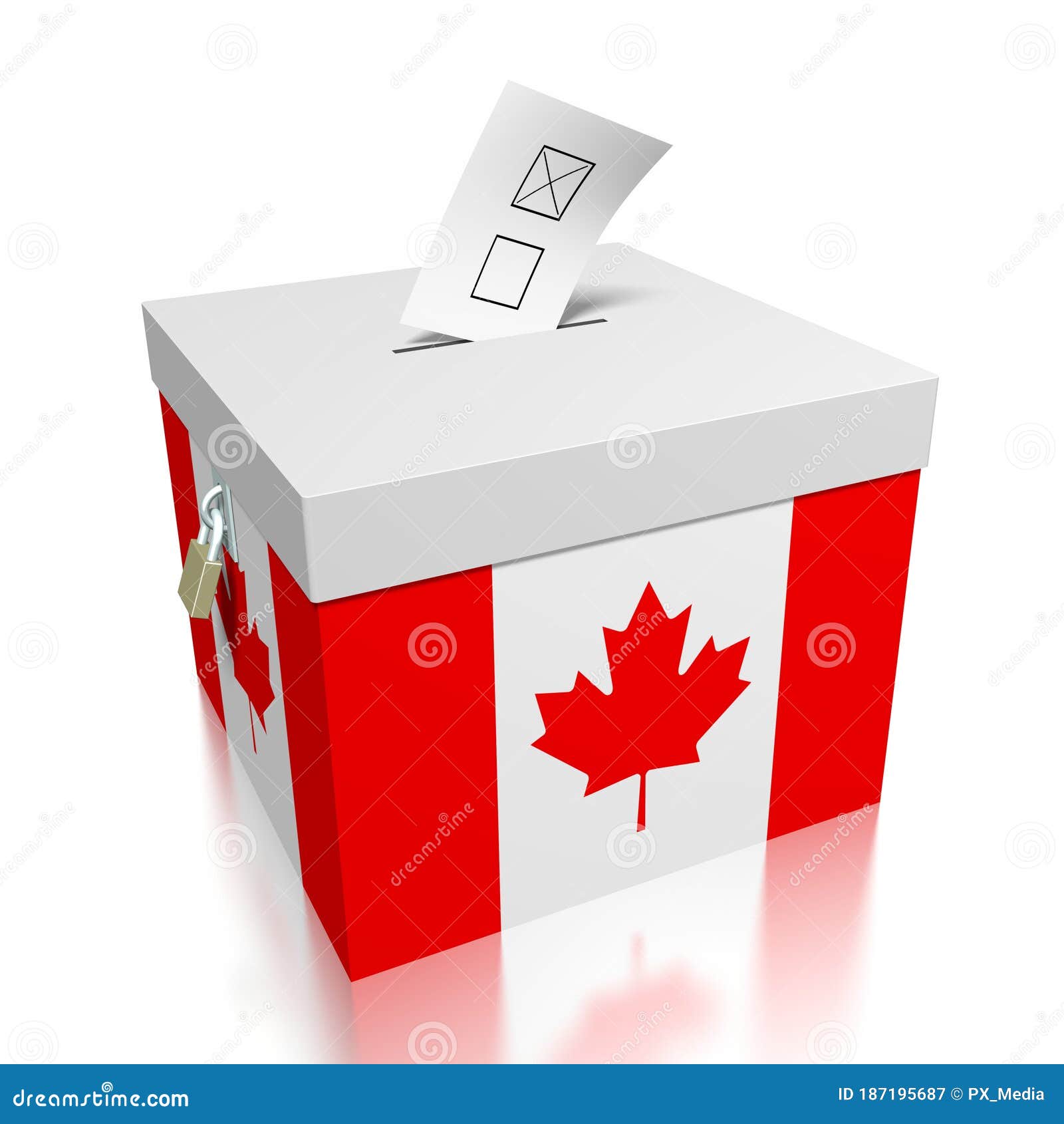 Canada - Ballot Box, Voting Concept - 3D Illustration Stock ...