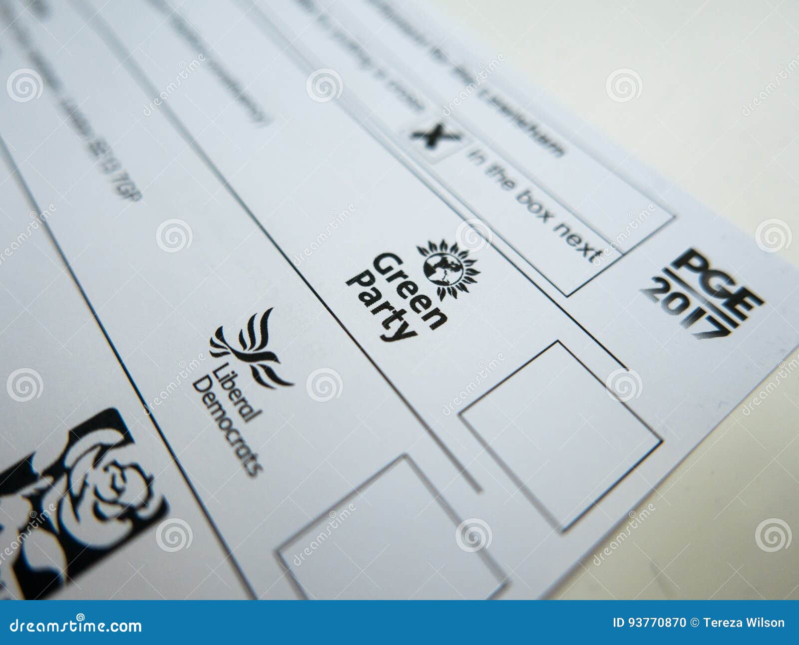 Voting Card with Green Party Logo Editorial Image - Image of ...