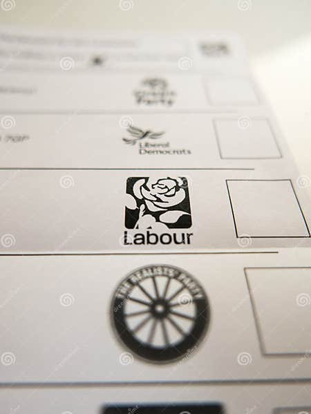 Voting Card with Labour Logo Editorial Image - Image of paper, snap ...