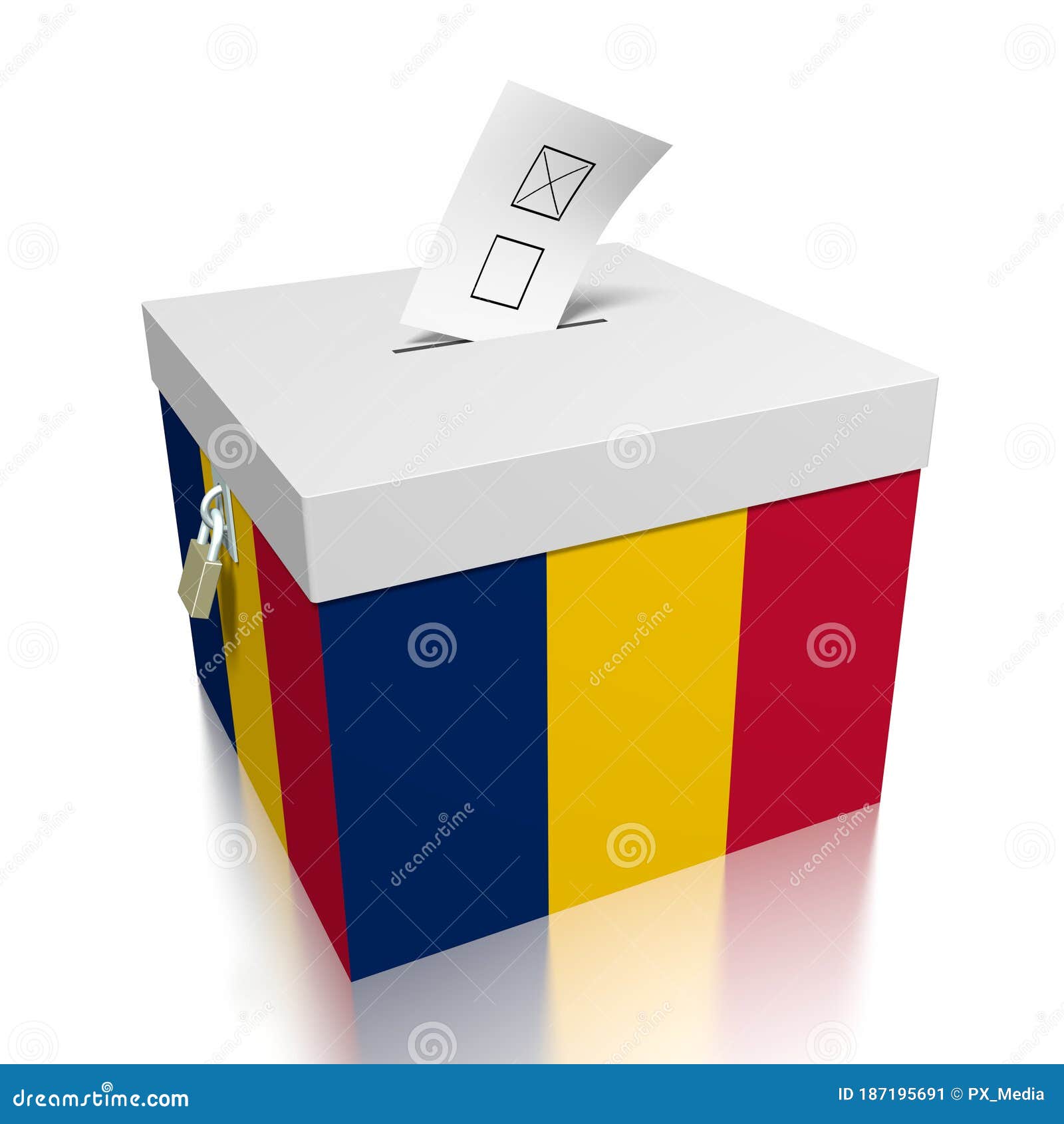 Chad - Ballot Box, Voting Concept - 3D Illustration Stock Illustration ...