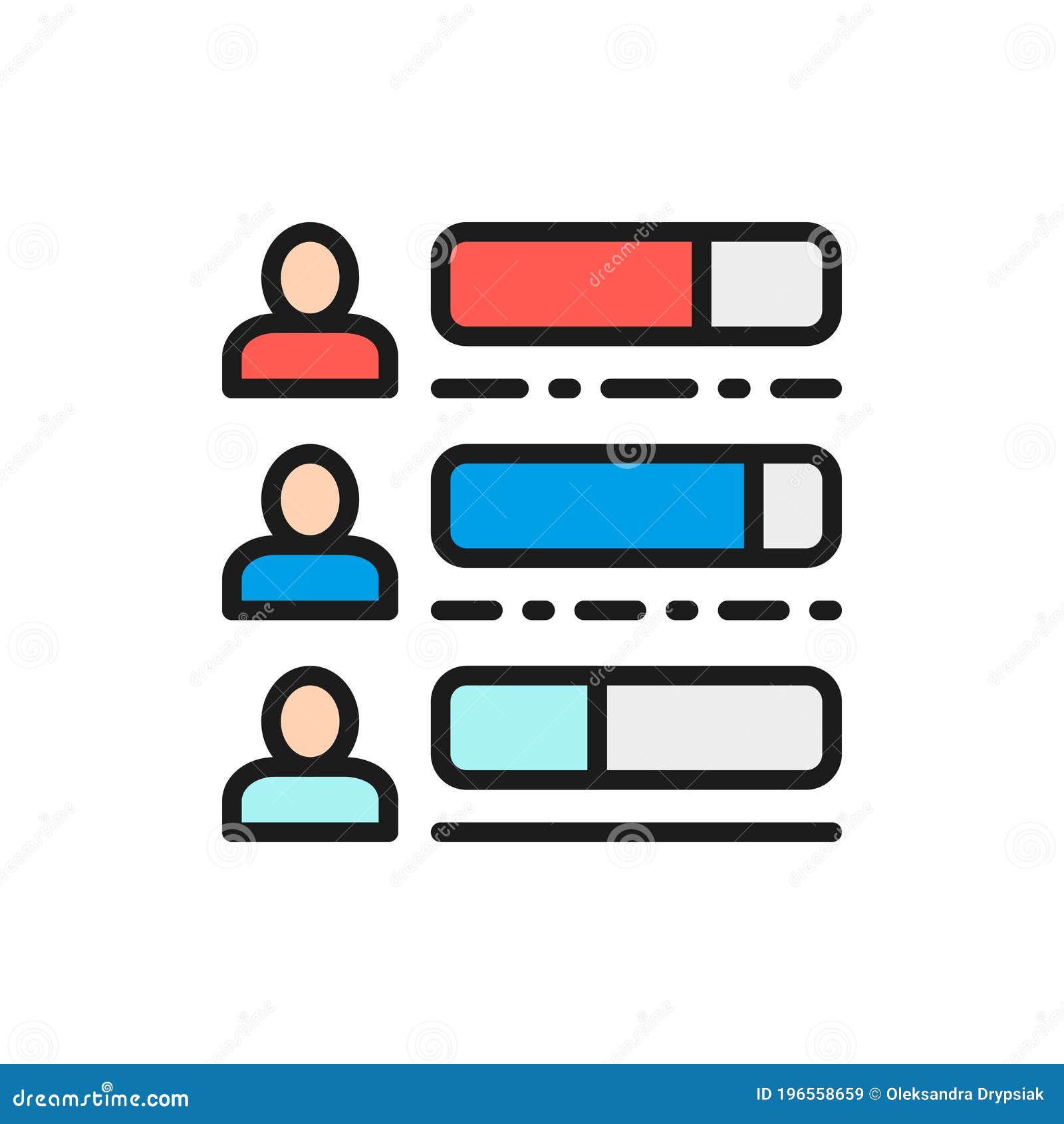 Voting, Check Mark with Candidate, Election Checklist Flat Color Line ...