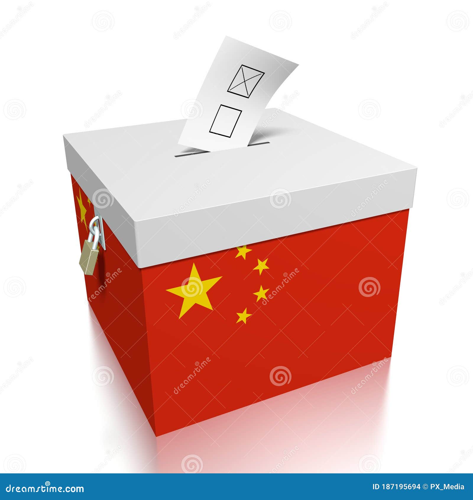 People Republic of China, PRC - Ballot Box, Voting Concept - 3D ...