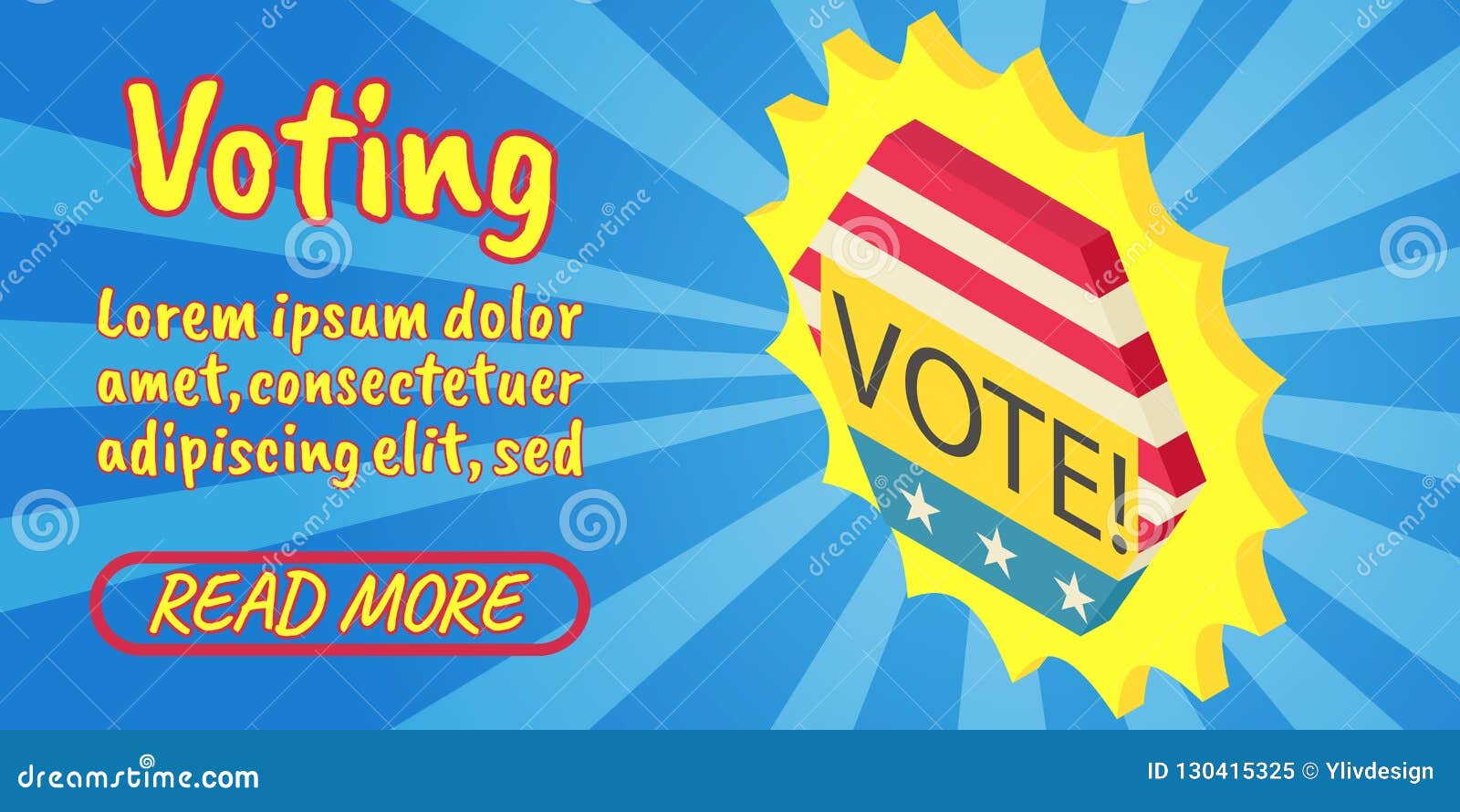 Voting Concept Banner, Comics Isometric Style Stock Vector ...