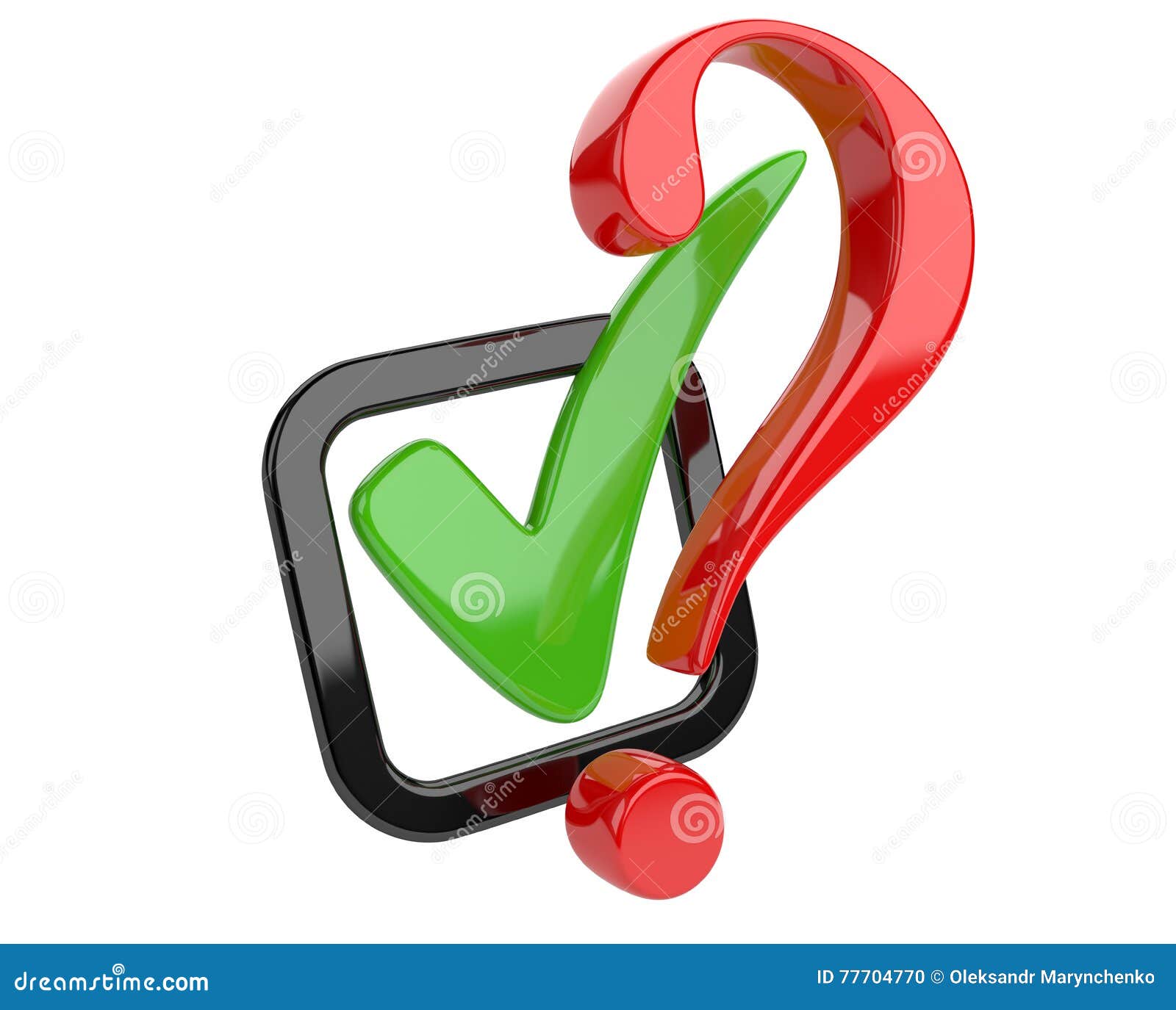 Voting Concept. Check Box and Red Question Sign Stock Illustration ...