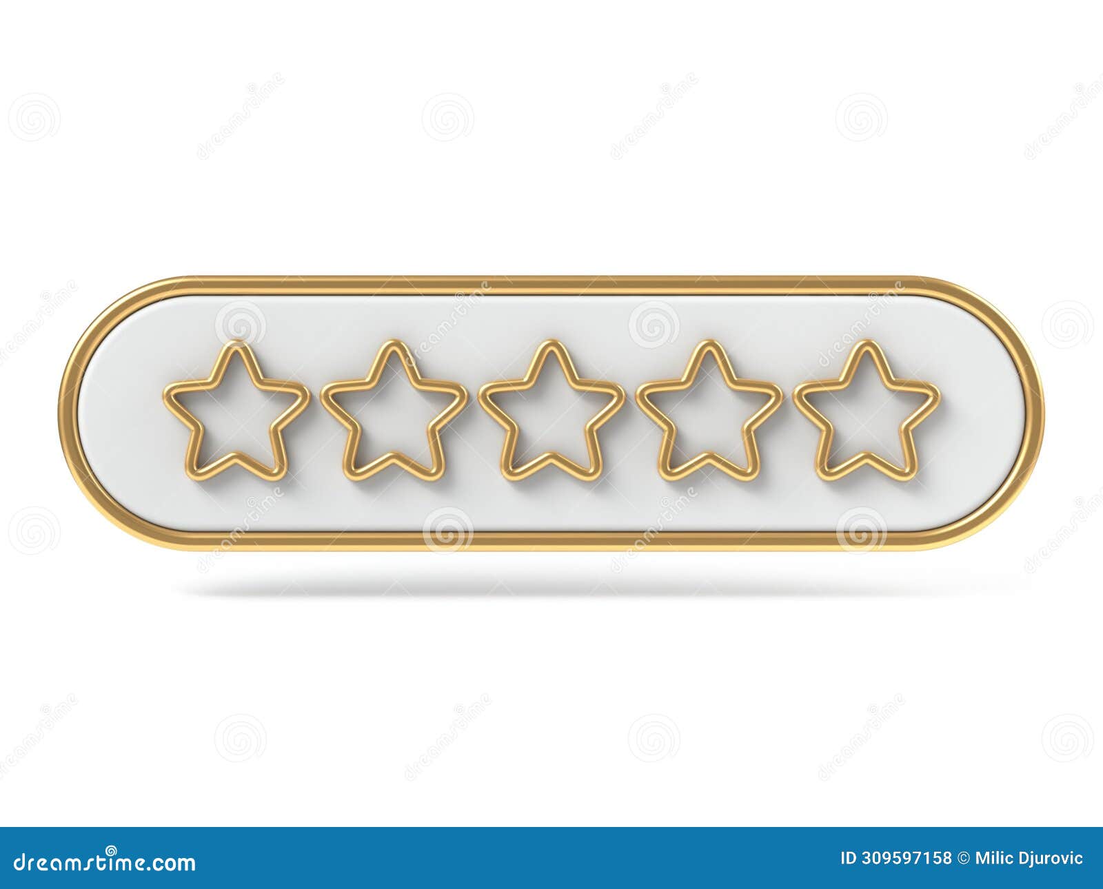 Voting Concept Five Golden Stars 3D Stock Illustration - Illustration ...