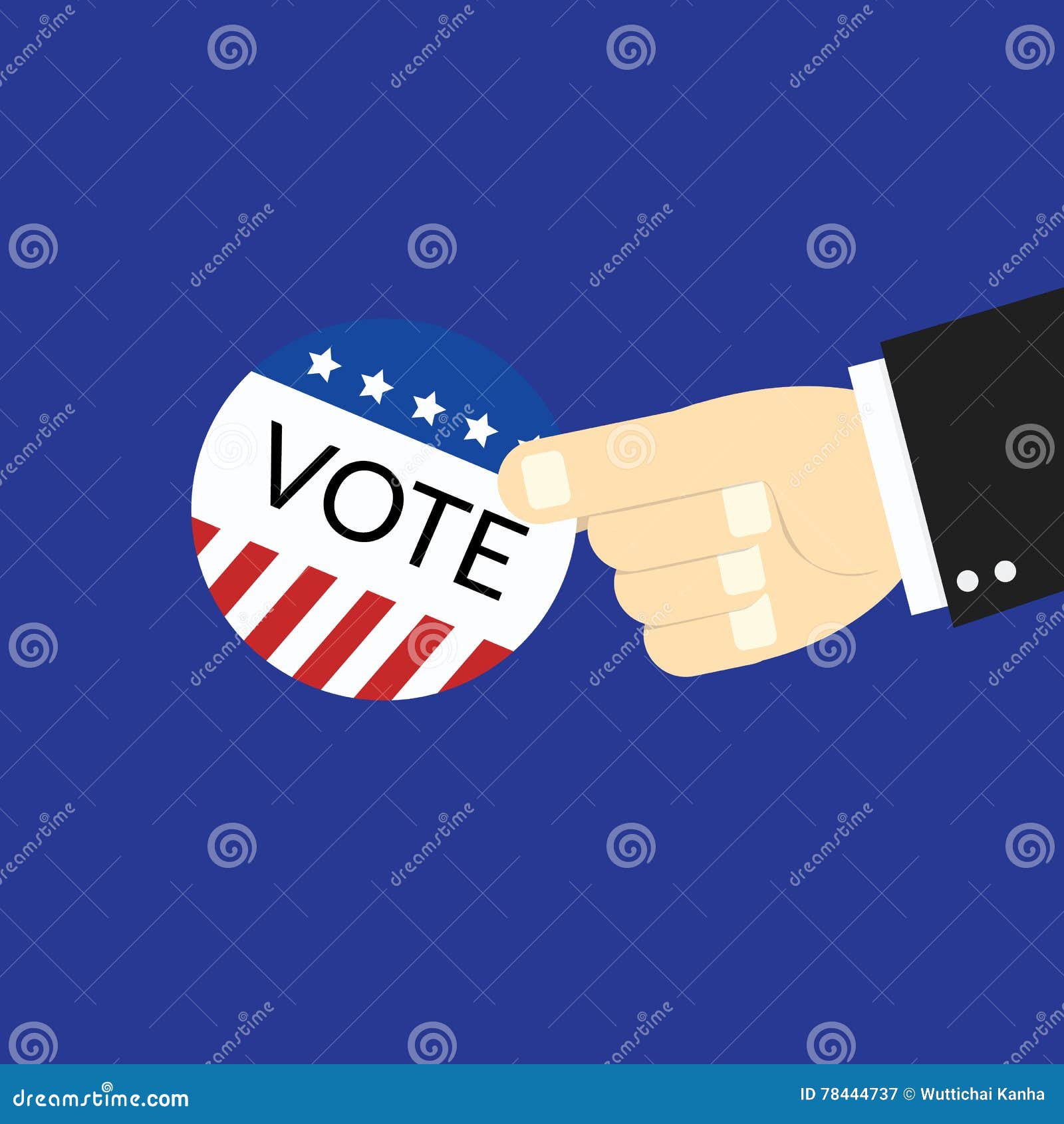 Voting Concept by Hand and USA Vote Logo Stock Vector - Illustration of ...
