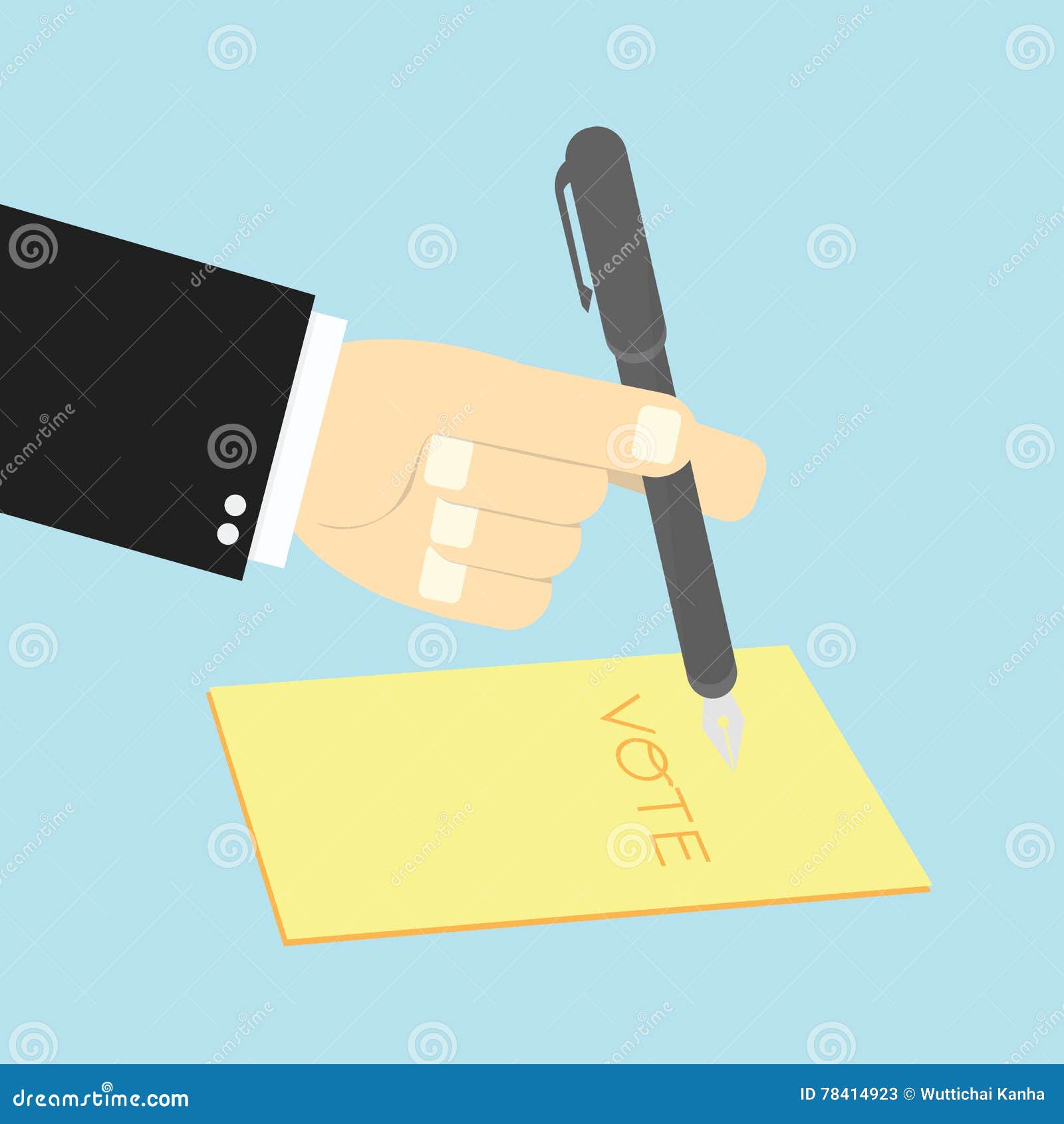 Voting Concept by Hand Writing Paper Vote Stock Vector - Illustration ...
