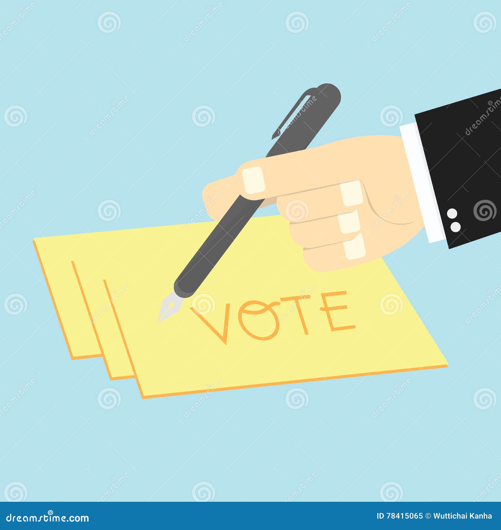 Voting Concept by Hand Writing Paper Votes Stock Vector - Illustration ...