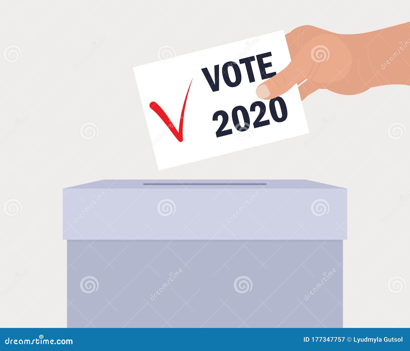 Voting Concept. Human Hand Puts an Envelope in Ballot Box. on Paper ...