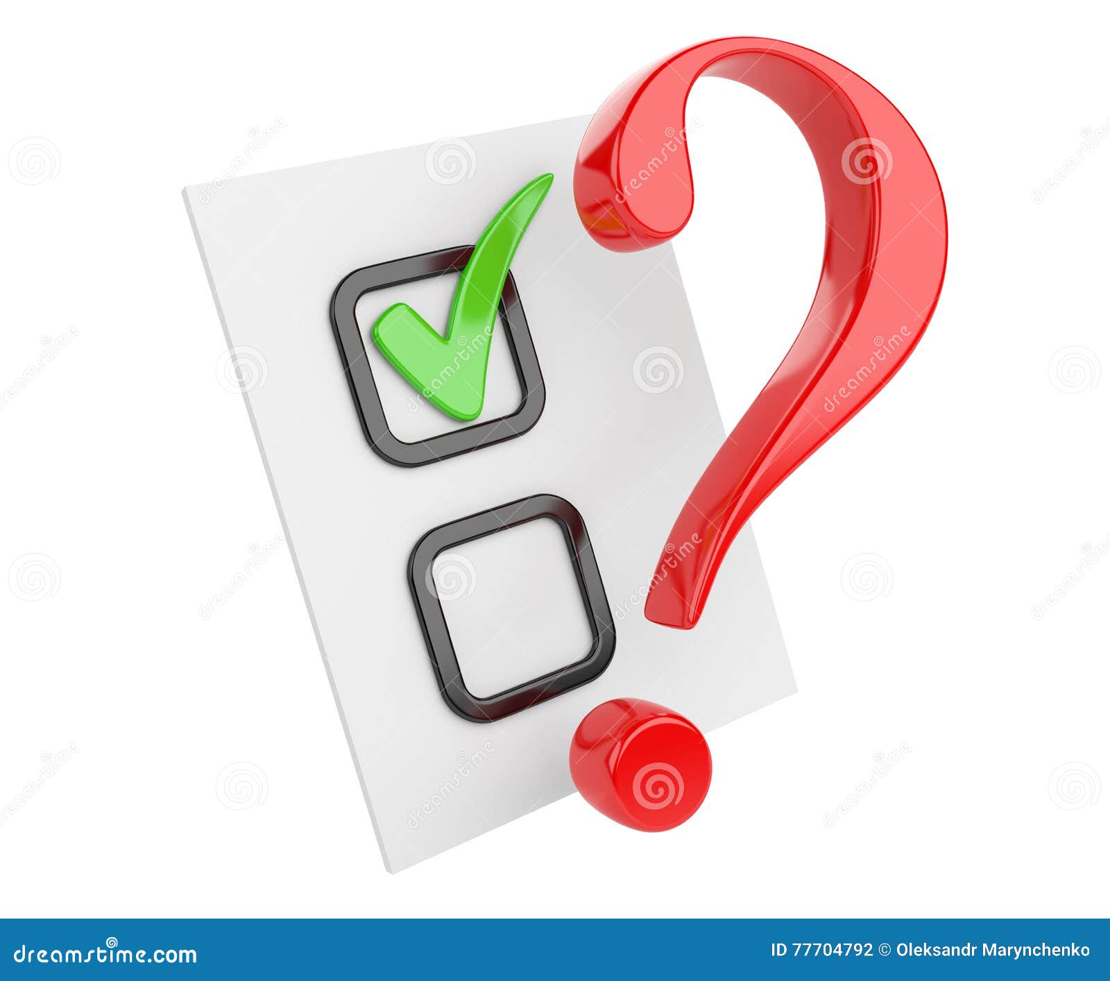 Voting Concept. Paper with Check Box and Red Question Sign Stock ...