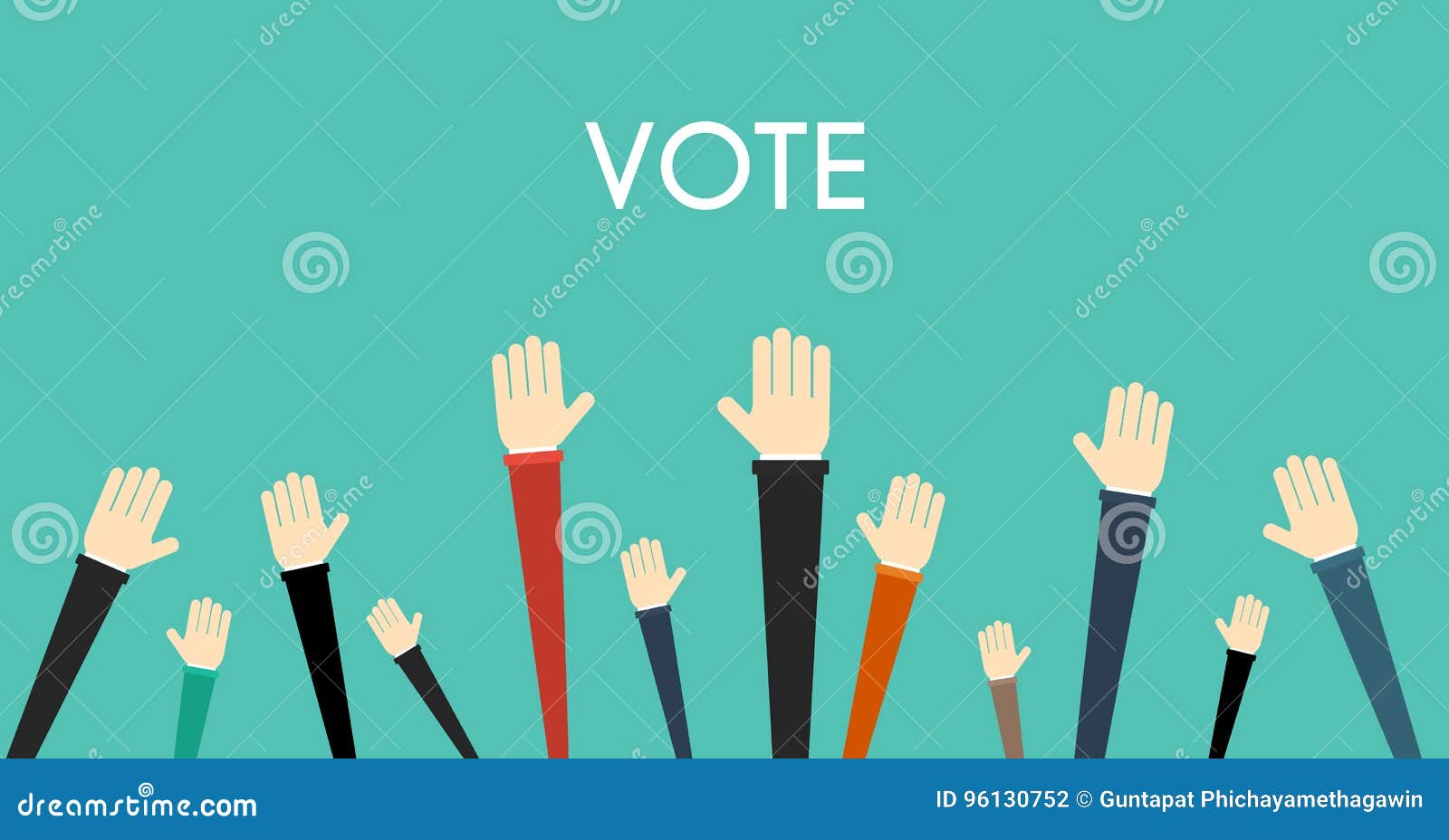 Voting Concept. Raised Hands Volunteering Concept Stock Vector ...