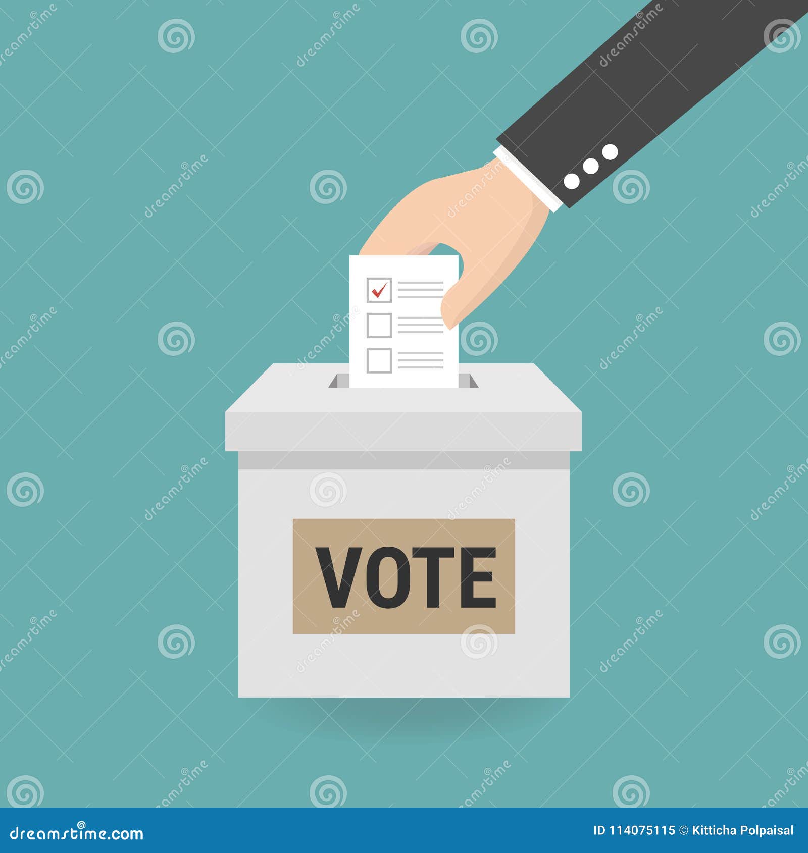 Voting Concept, Vector Illustion Flat Design Style. Stock Vector ...