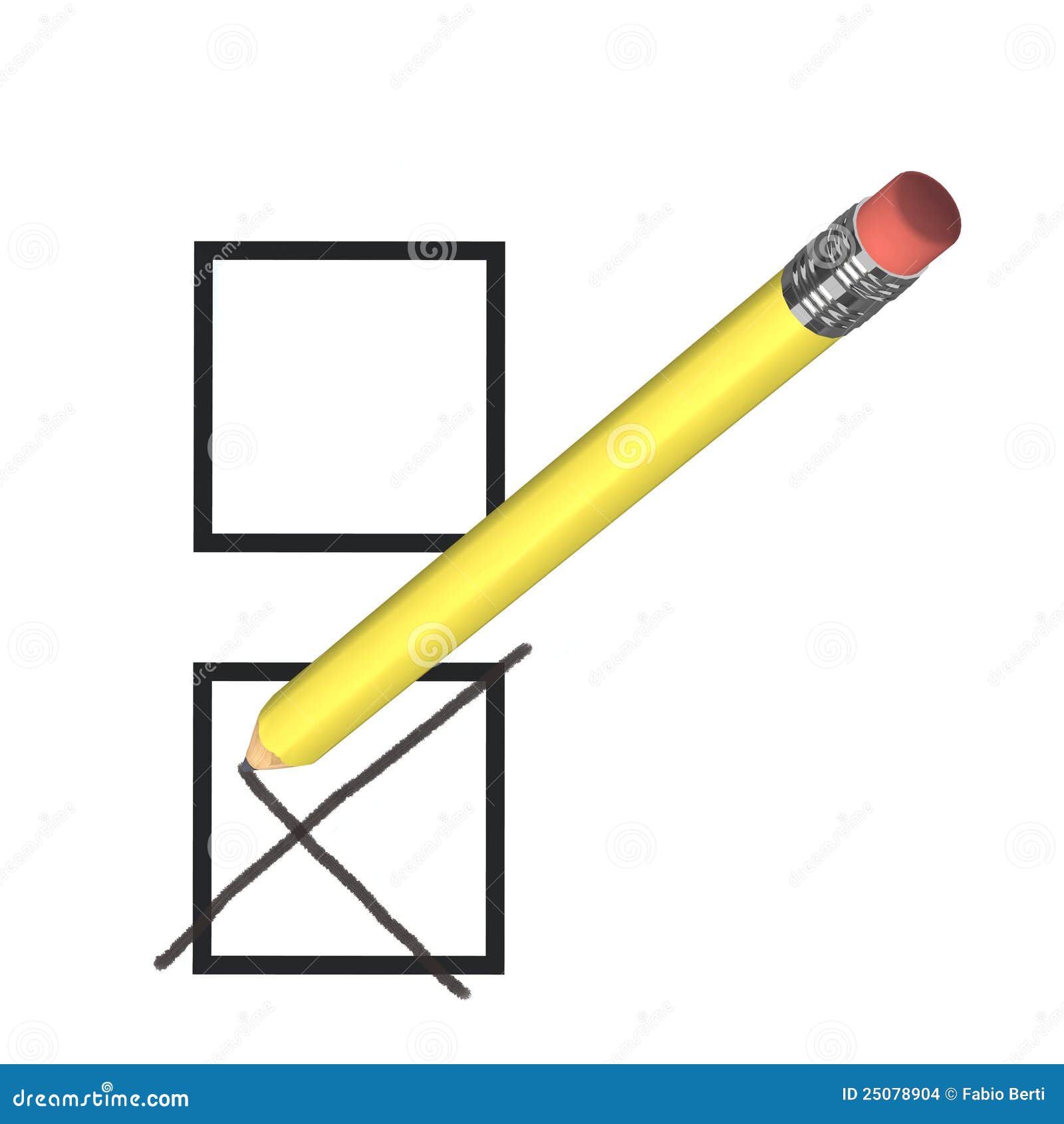Voting Concept with Yellow Pencil Stock Illustration - Illustration of ...
