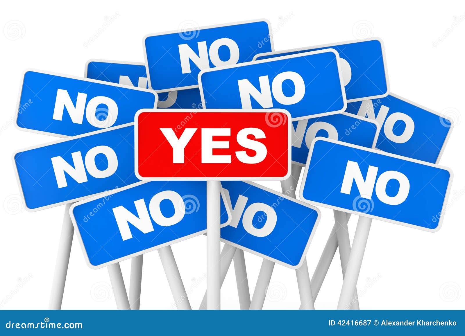 Voting Concept. Yes and No Banner Signs Stock Image - Image of ...