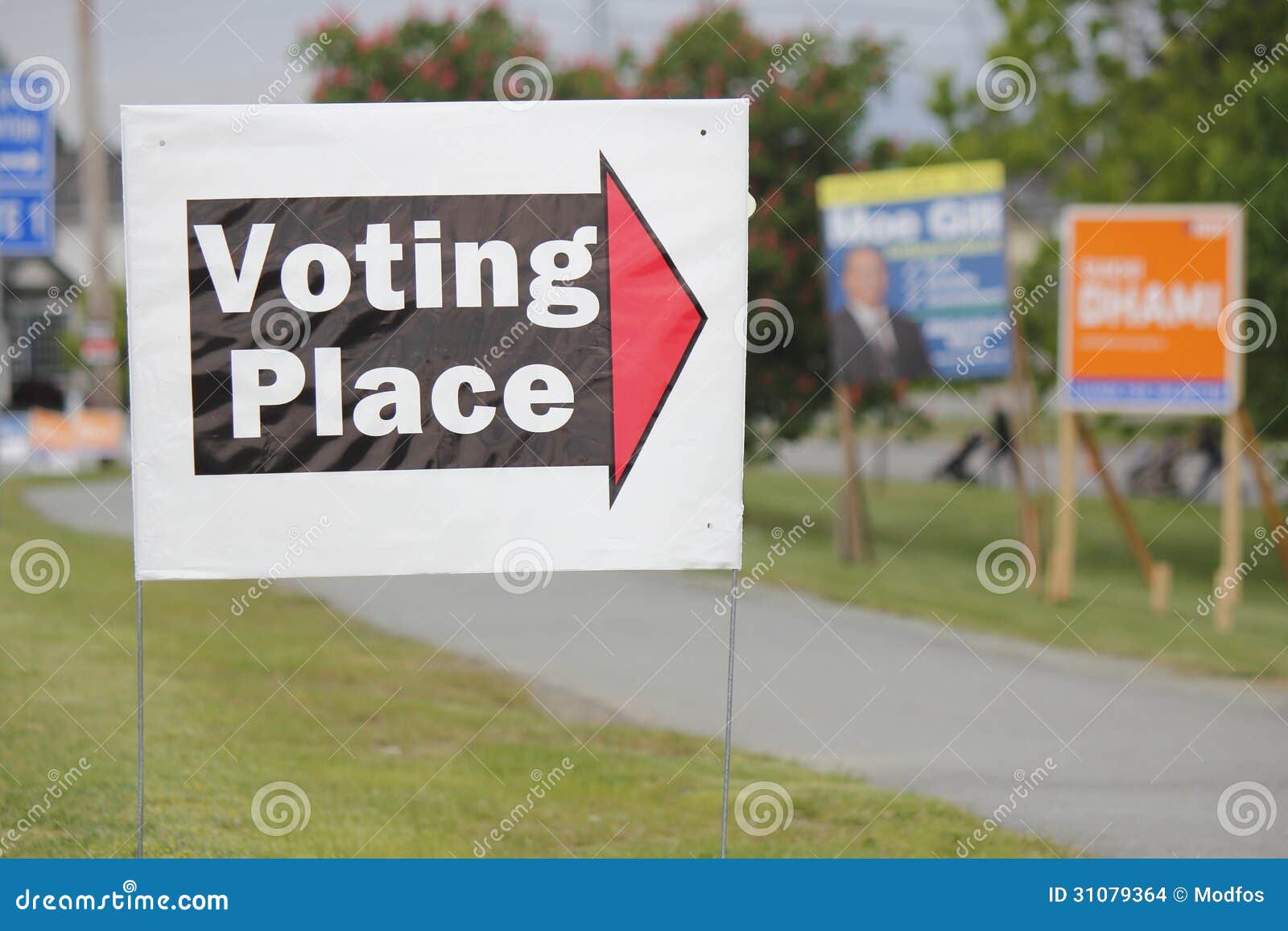 Voting Directions Sign stock photo. Image of pointing - 31079364