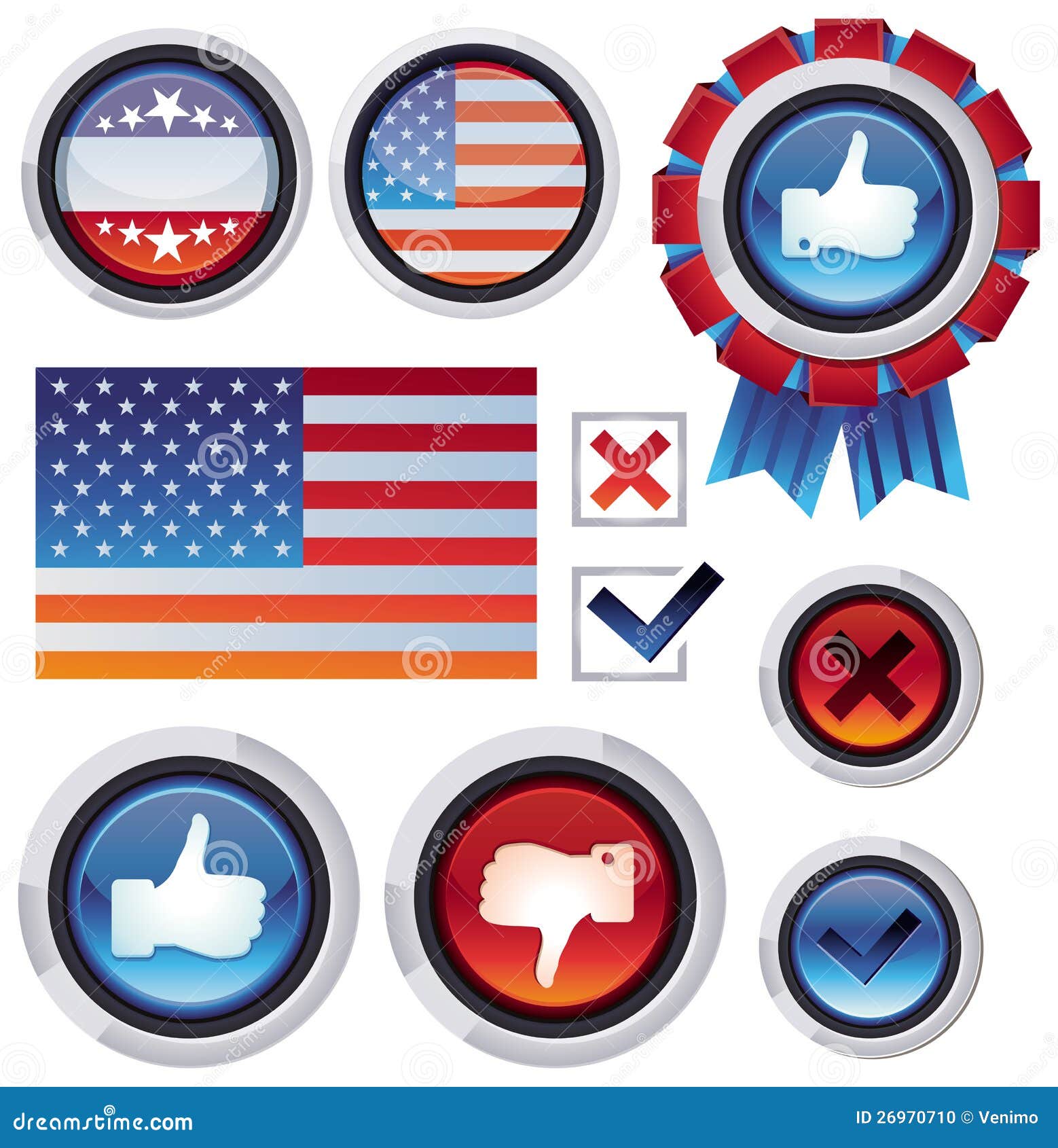 Voting and Election Design Elements Stock Vector - Illustration of ...