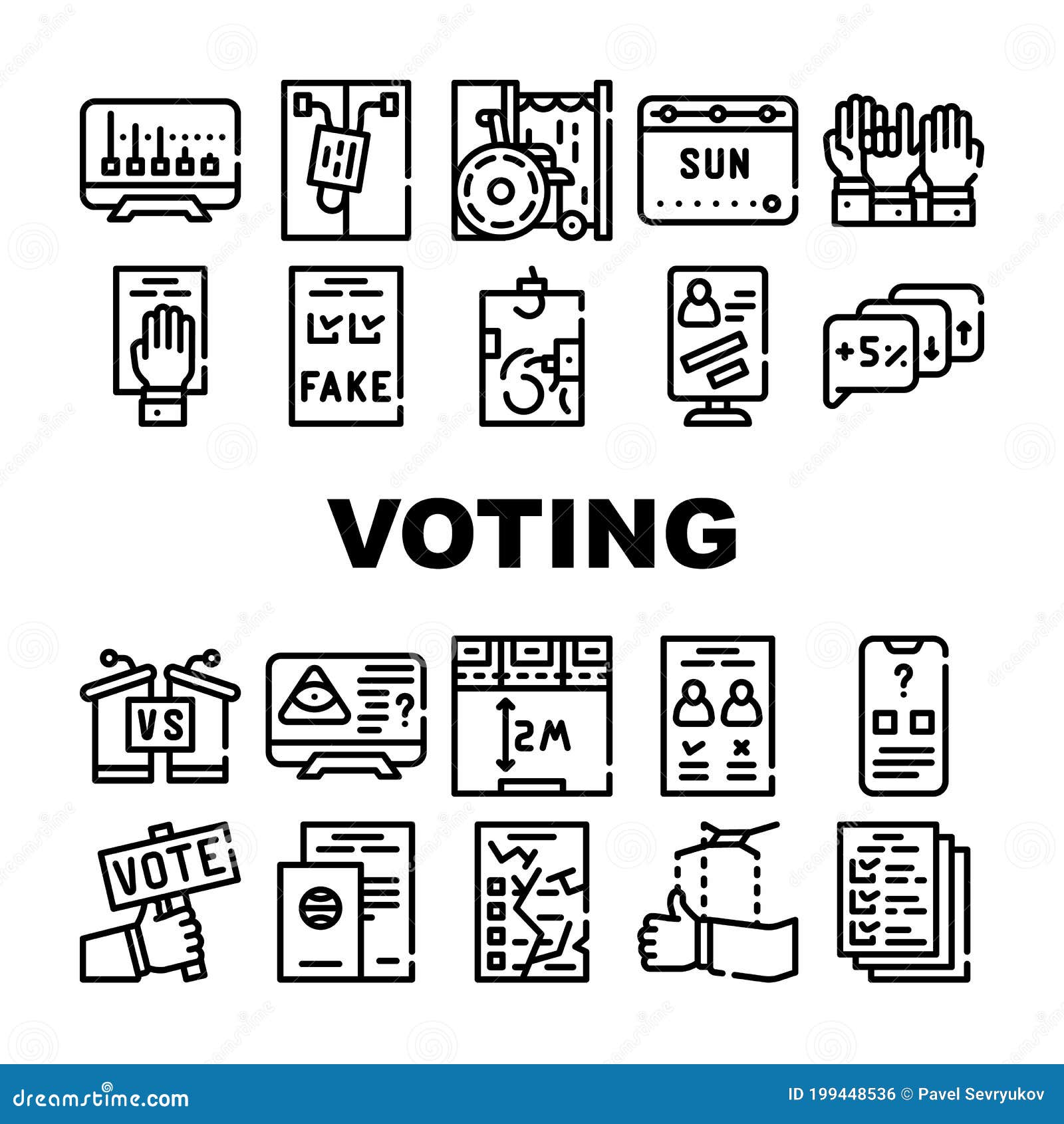Voting and Elections Collection Icons Set Vector Stock Vector ...