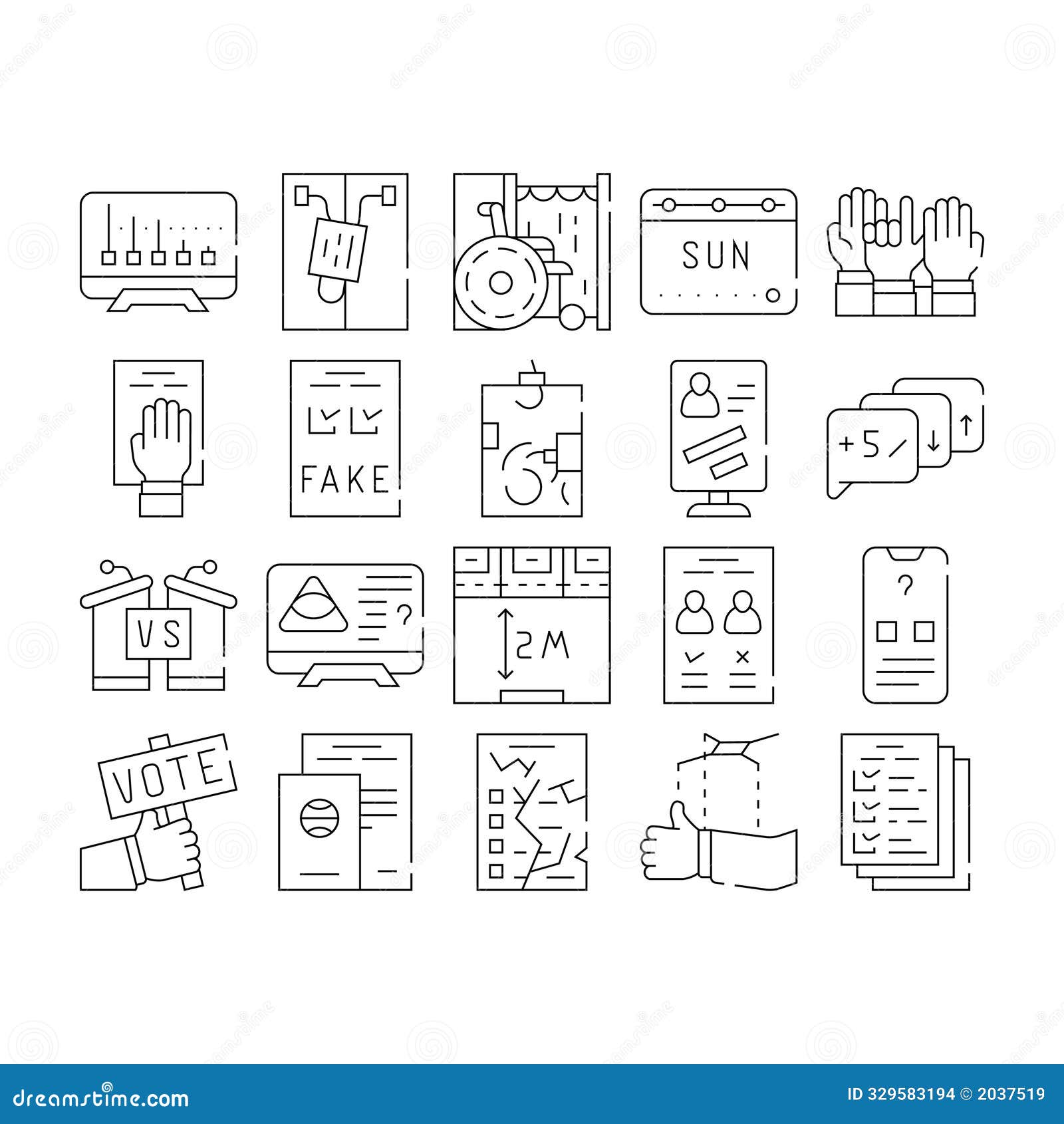 Exit Polls Growing And Falling Icon Doodle Illustration | CartoonDealer ...