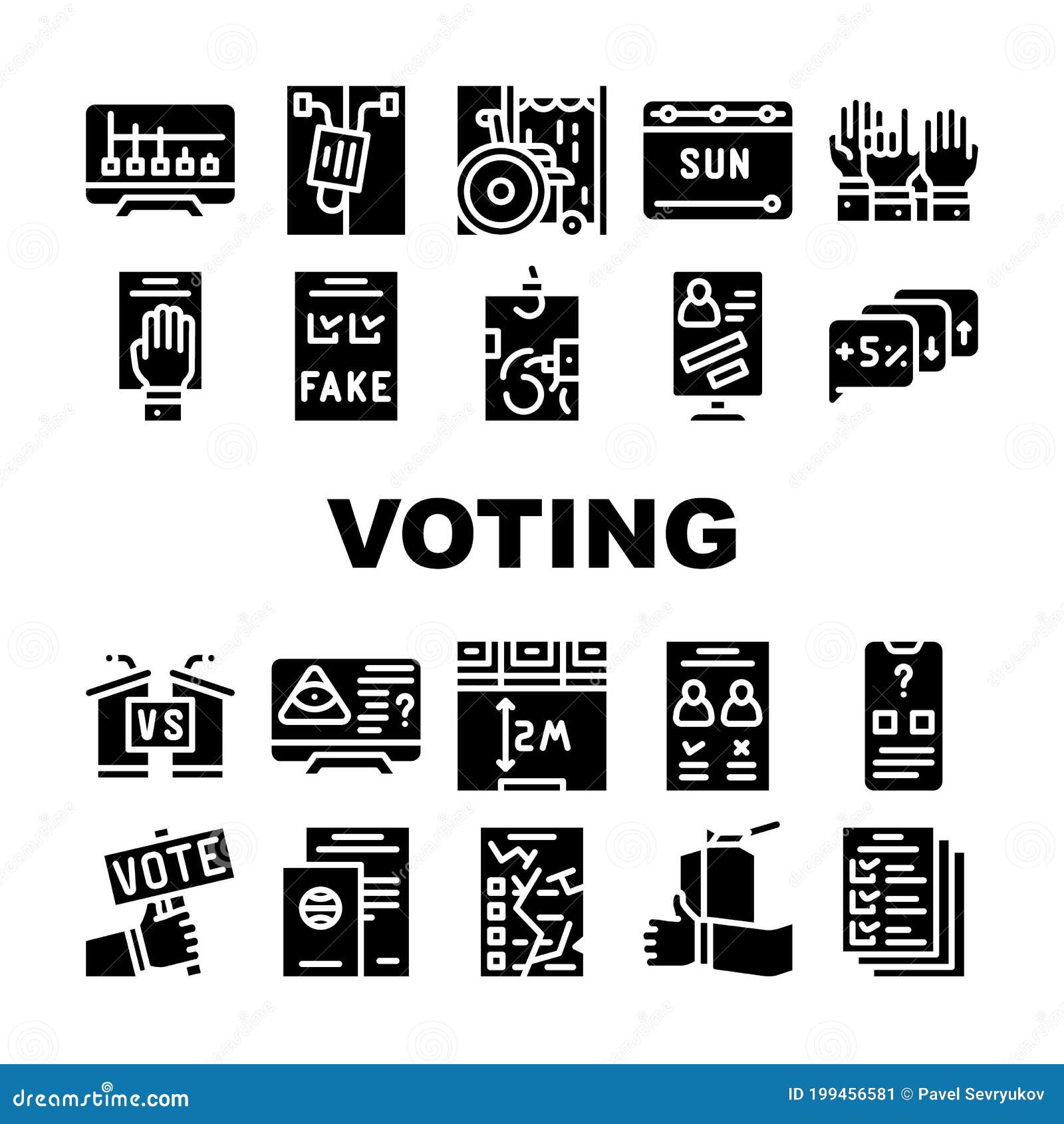 Voting and Elections Collection Icons Set Vector Stock Vector ...