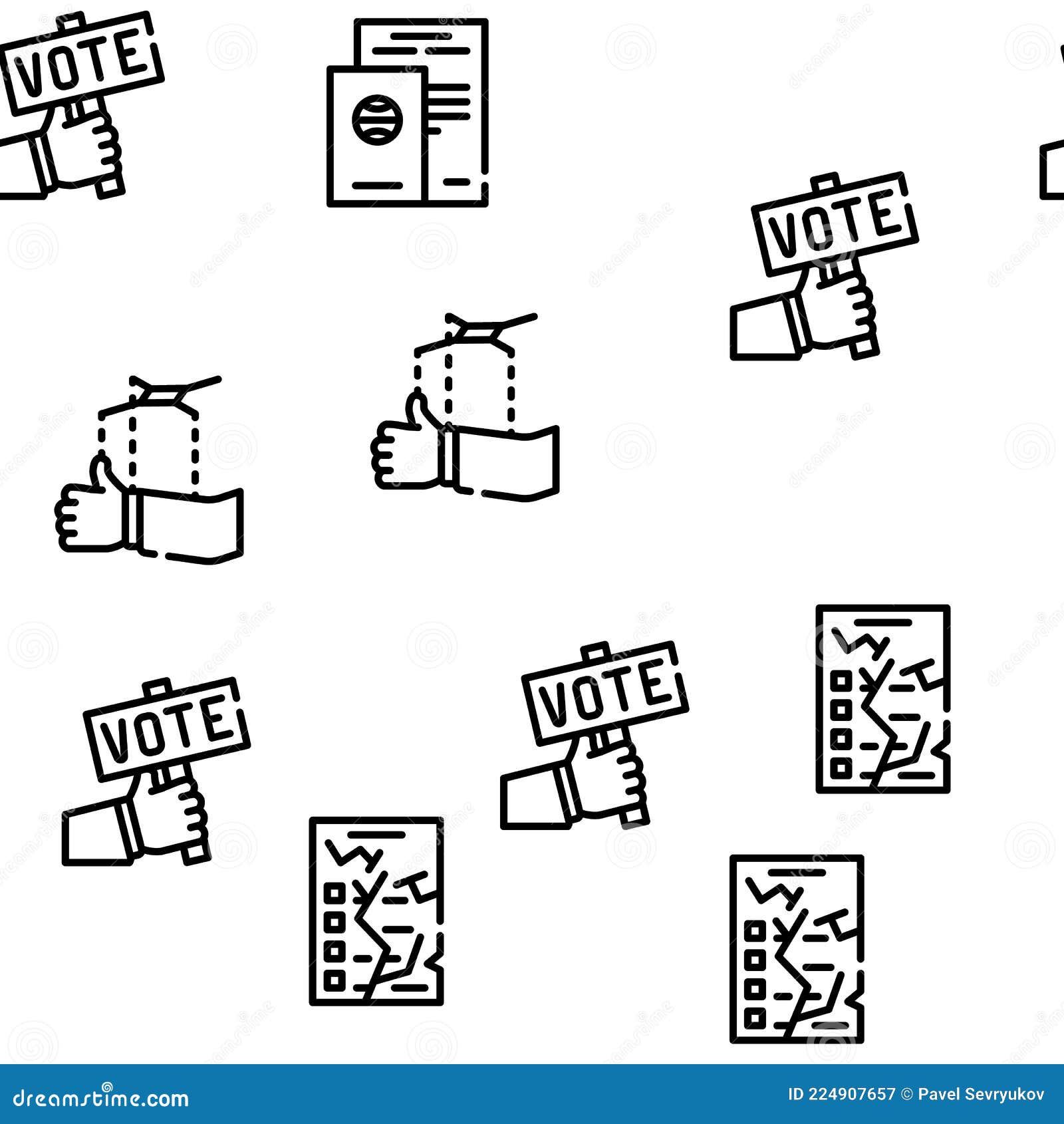 Voting and Elections Vector Seamless Pattern Stock Vector ...