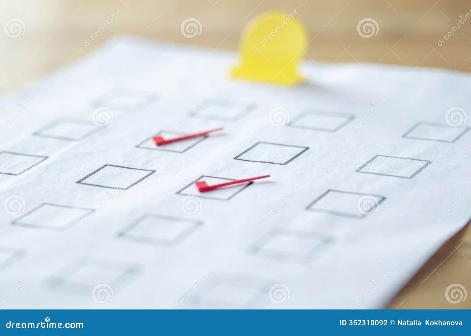 Voting Form with a Red Check Mark in the Box. Presidential Elections ...