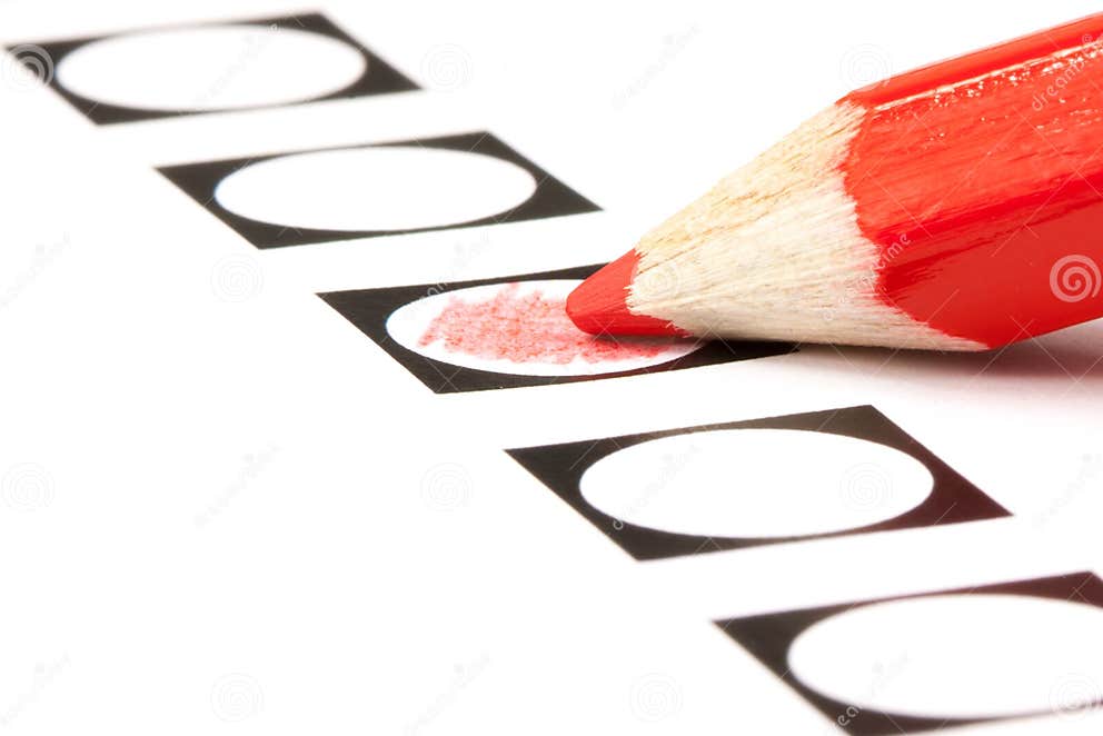 Voting Form with Red Pencil Stock Photo - Image of election, circle ...