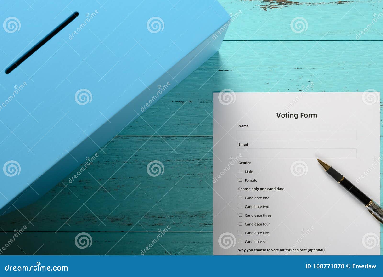 Voting Form with a Vote Box Nearby Stock Photo - Image of inserting ...