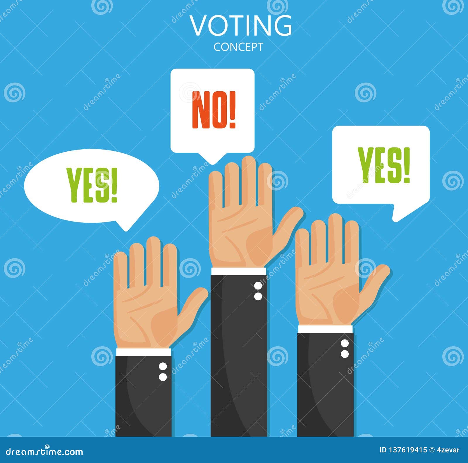 Voting Hand Raised Up, Election Concept. Arms In The Top Vector ...