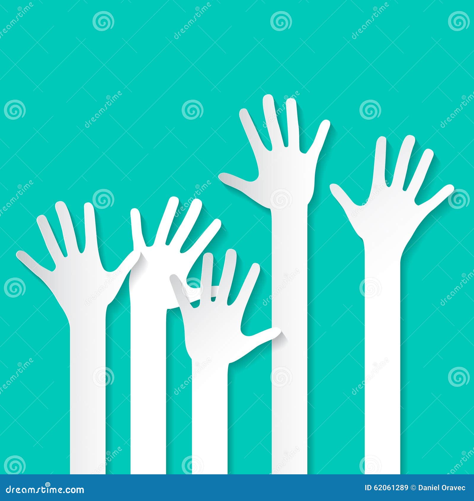 Voting Hand - Paper Cut Palm Hands Set Vector Stock Vector ...