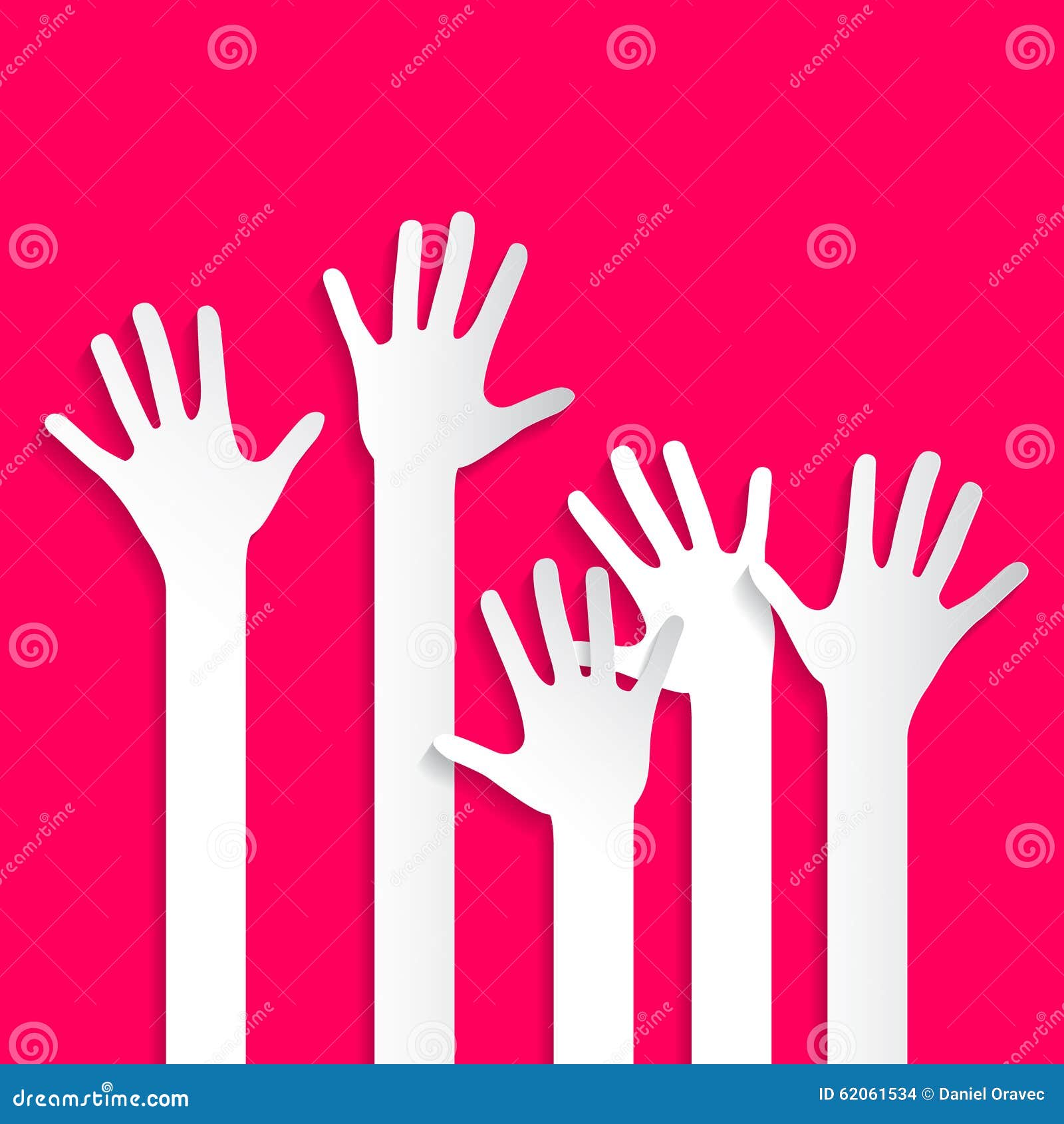 Voting Hands - Paper Cut Palm Hands and Arms Set Stock Vector ...