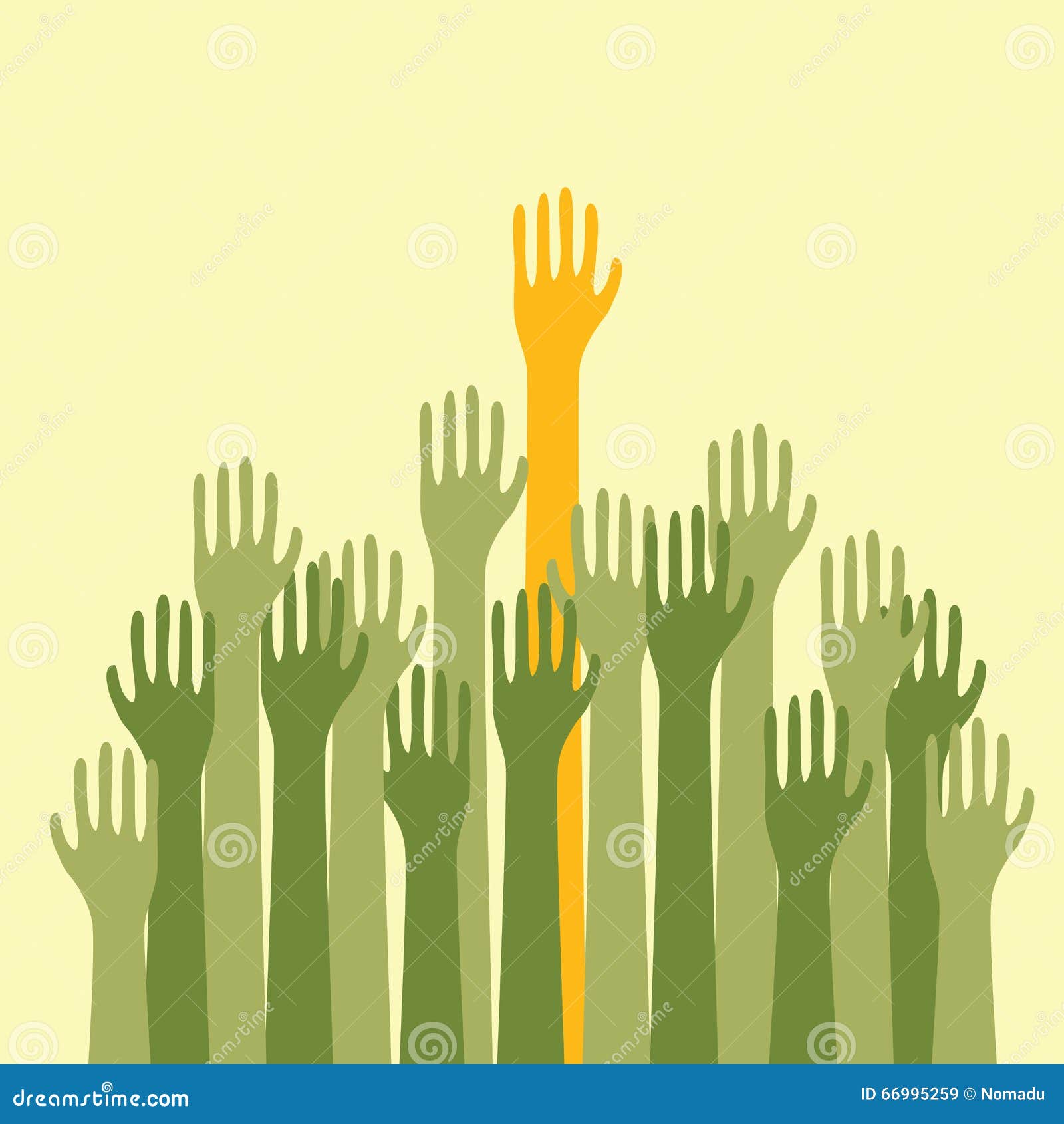 Voting Hands Up stock vector. Illustration of celebration - 66995259