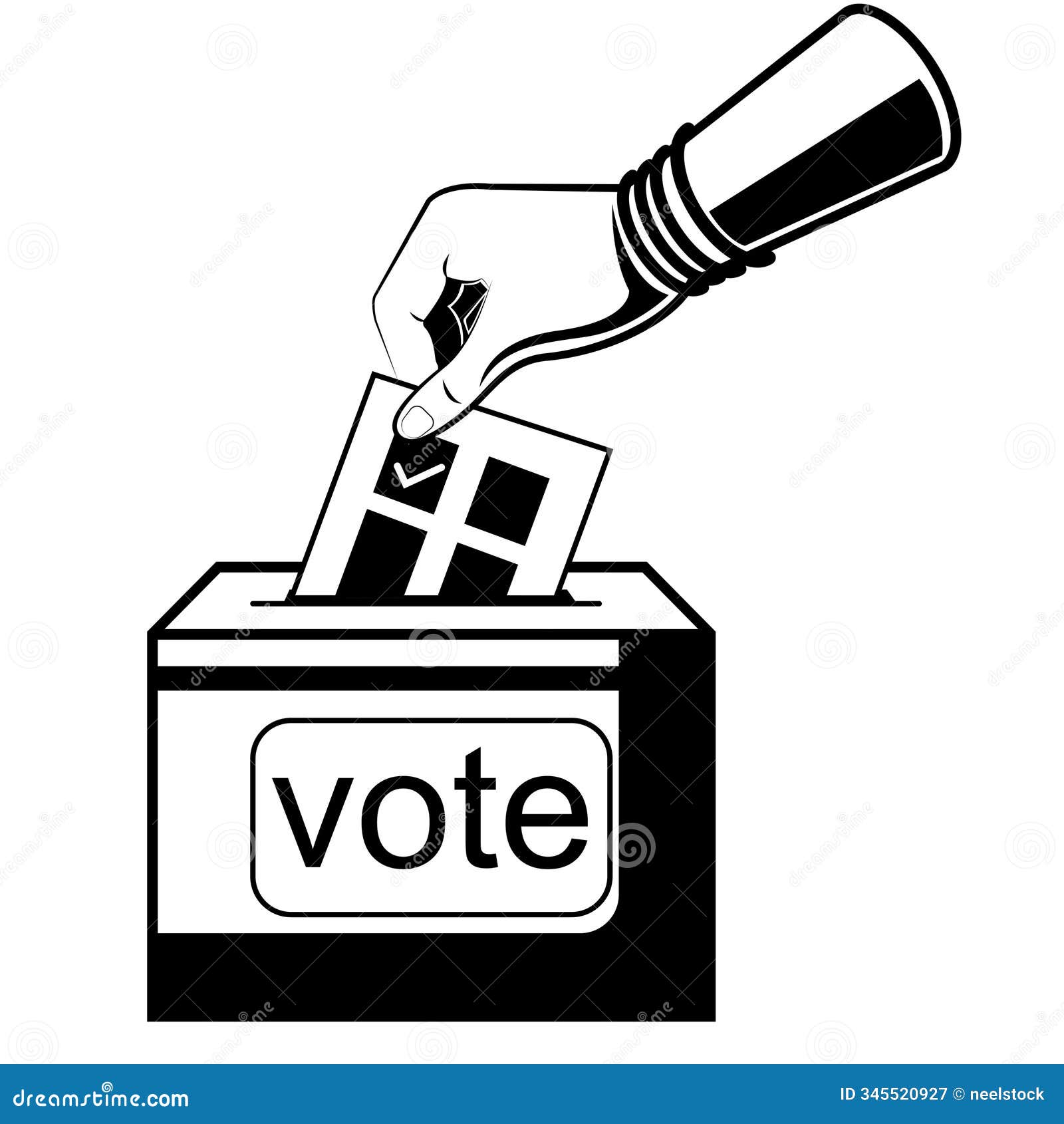 Hand Voting Ballot Box Icon, Stock Vector - Illustration of diagram ...