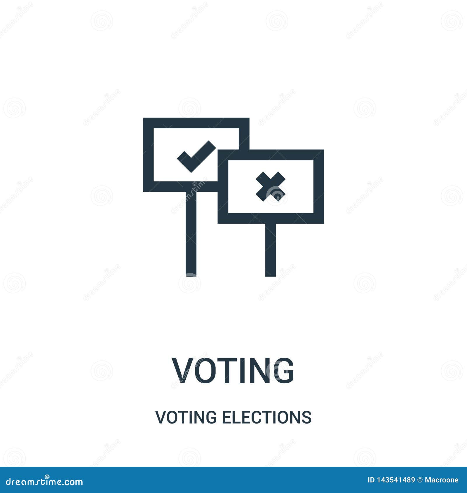 Voting Icon Vector from Voting Elections Collection. Thin Line Voting ...