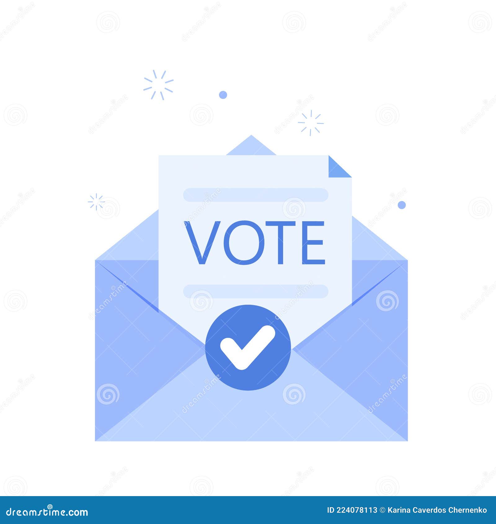 Voting by Letter with Ballot Paper into the Envelope. Envelope with ...