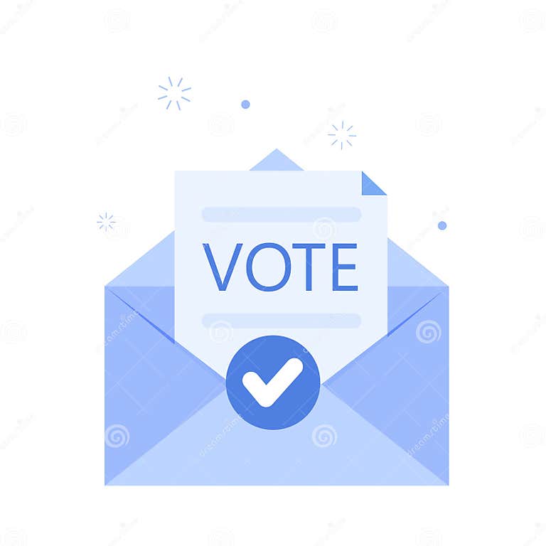 Voting by Letter with Ballot Paper into the Envelope. Envelope with ...