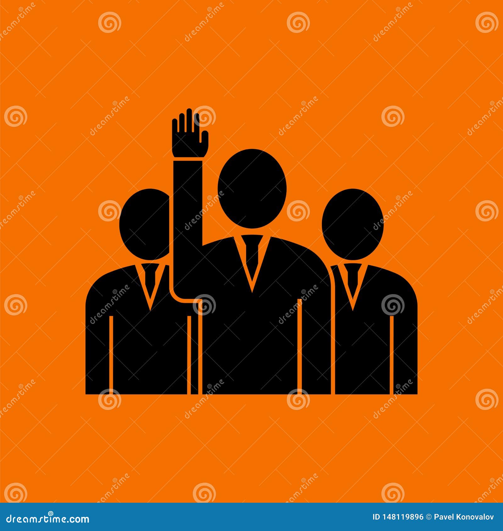 Voting Man with Men Behind Icon Stock Vector - Illustration of election ...