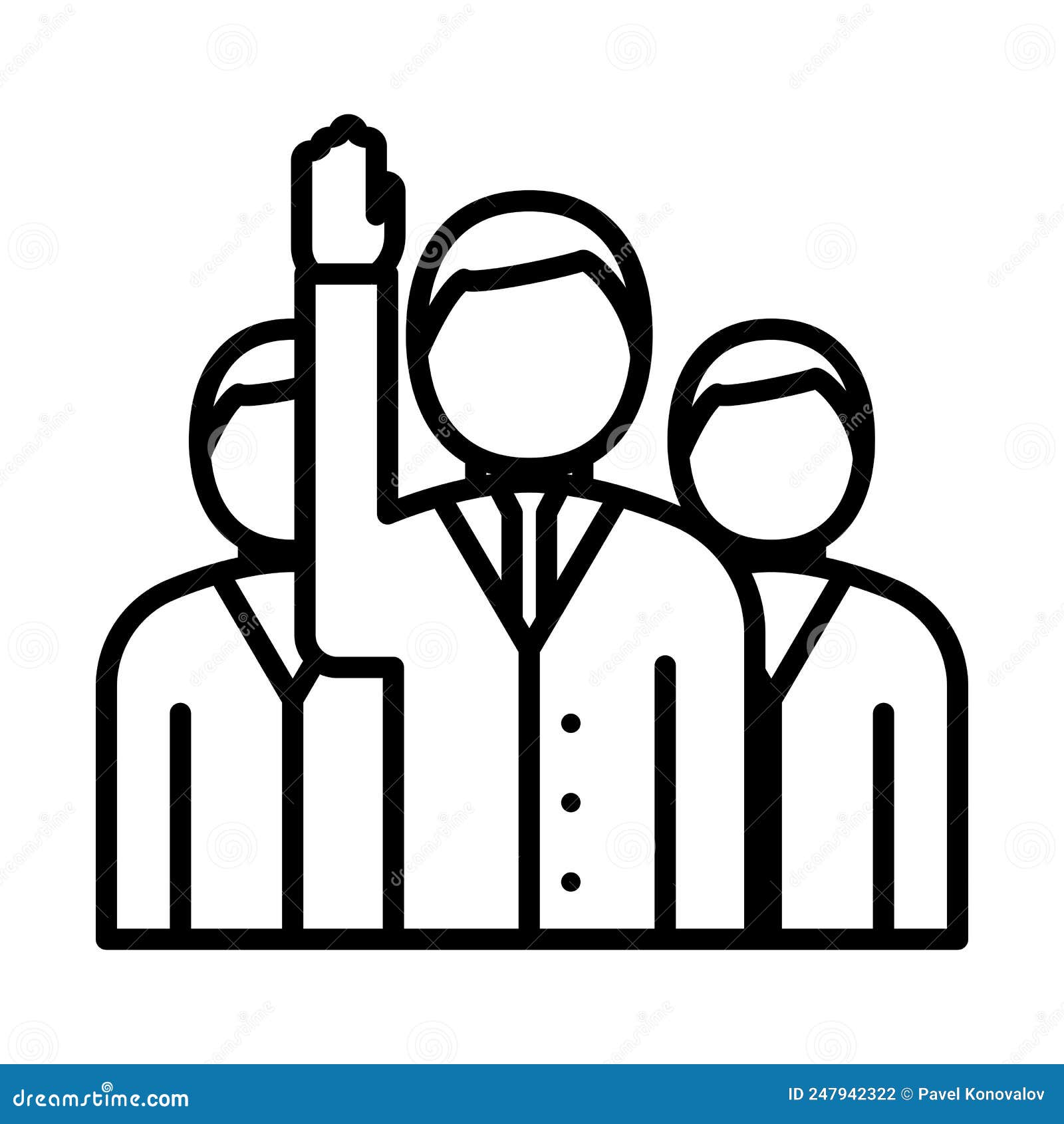 Voting Man with Men Behind Icon Stock Vector - Illustration of design ...
