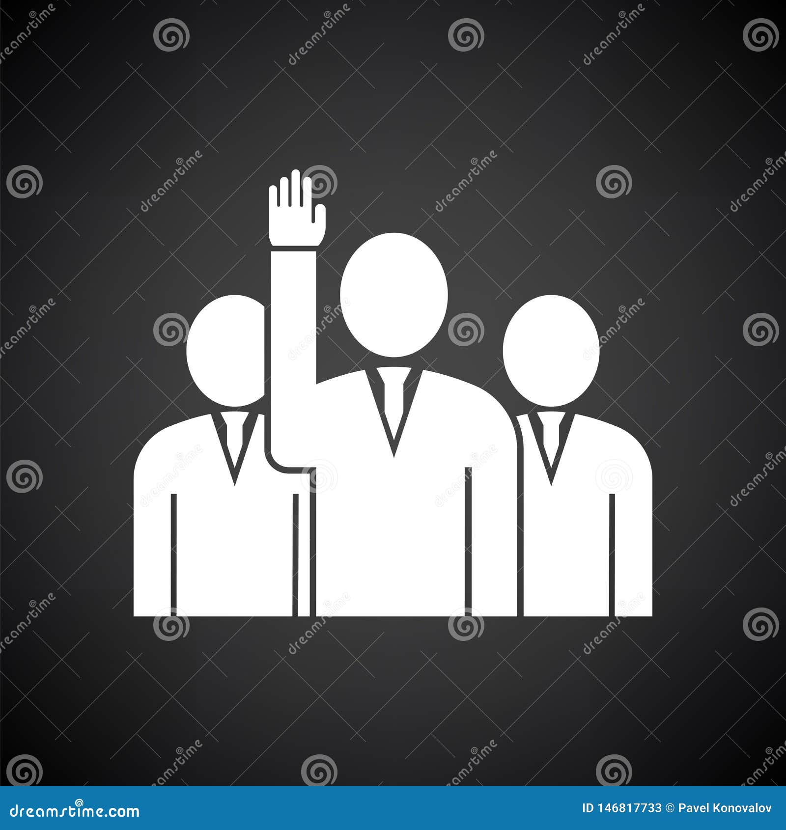 Voting Man with Men Behind Icon Stock Vector - Illustration of palm ...