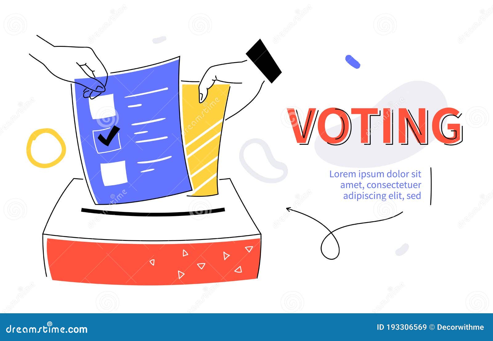 Voting - Modern Colorful Flat Design Style Web Banner Stock Vector ...