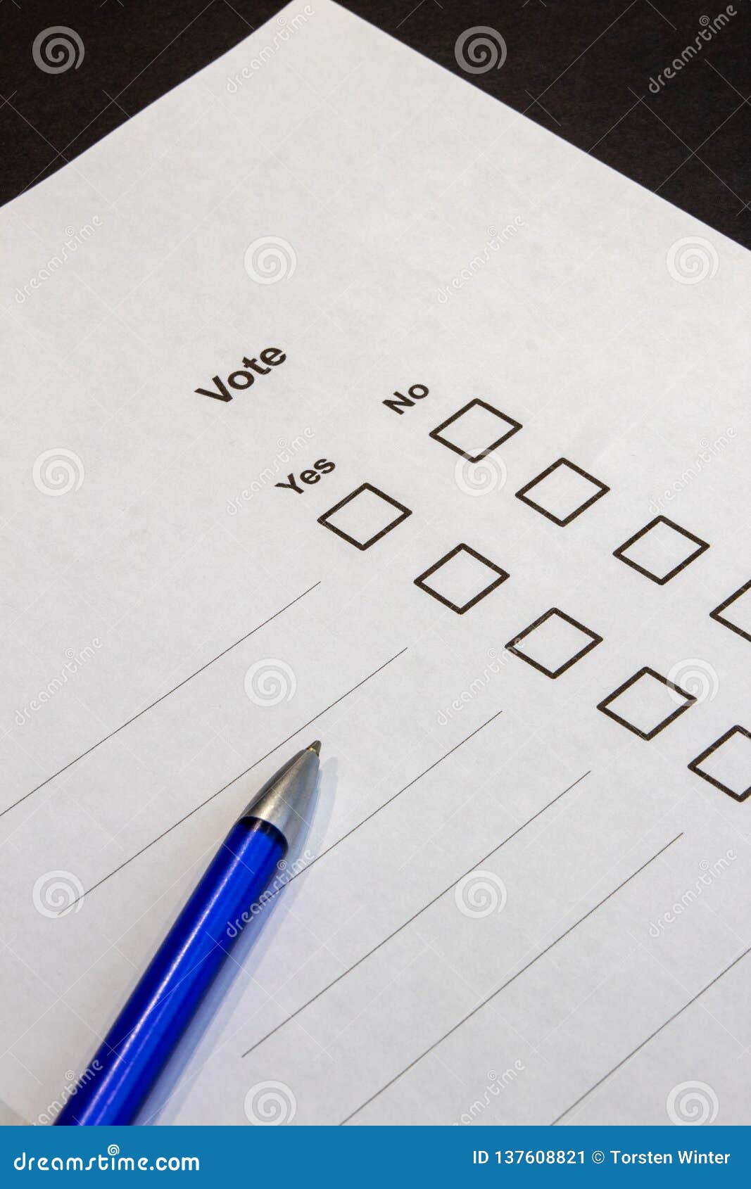 Voting-Multiple Selection Boxes Yes No Stock Image - Image of sign ...