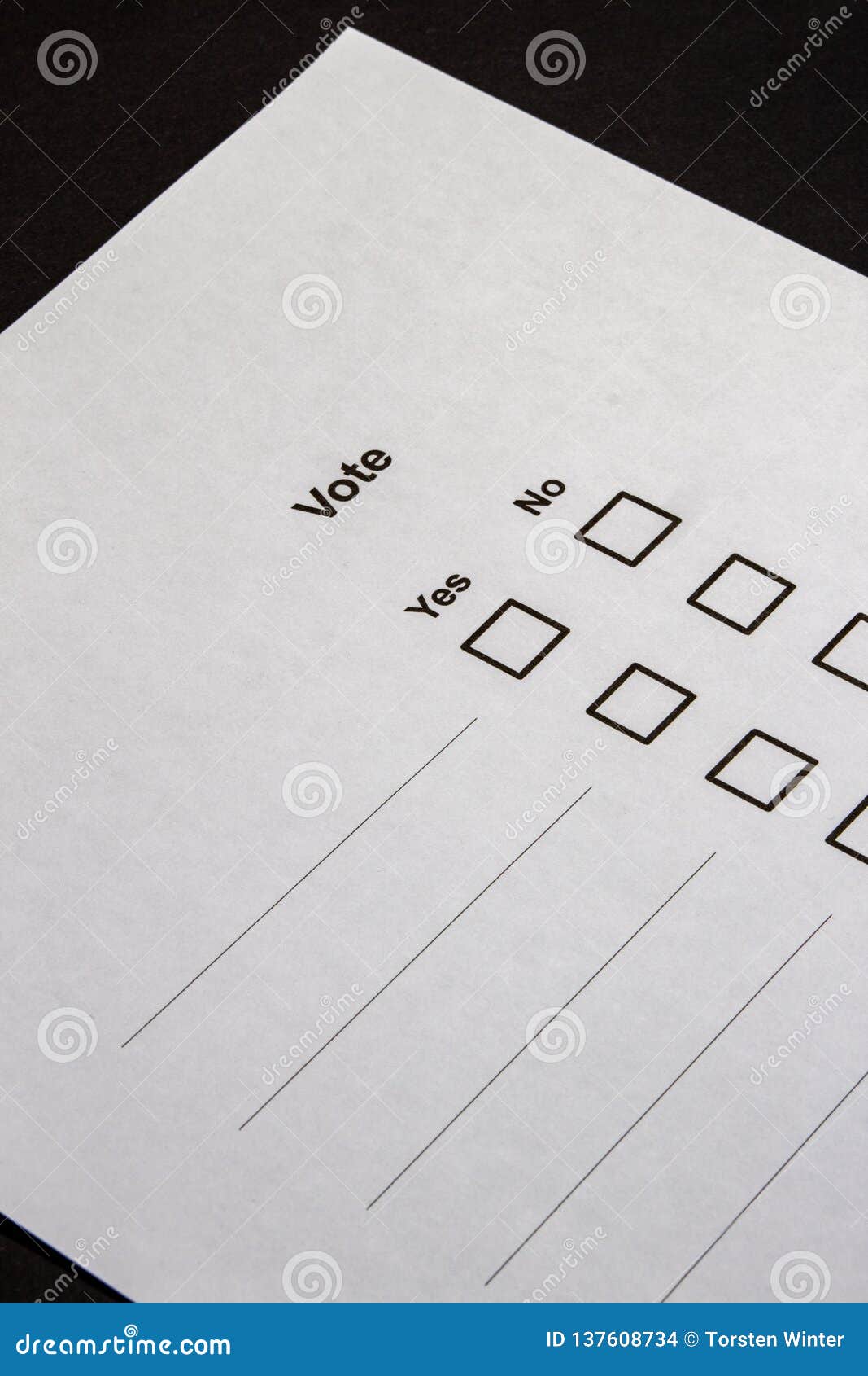 Voting-Multiple Selection Boxes Yes No Stock Photo - Image of ...