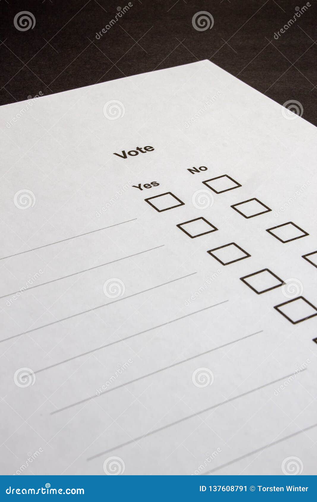 Voting-Multiple Selection Boxes Yes No Stock Image - Image of survey ...