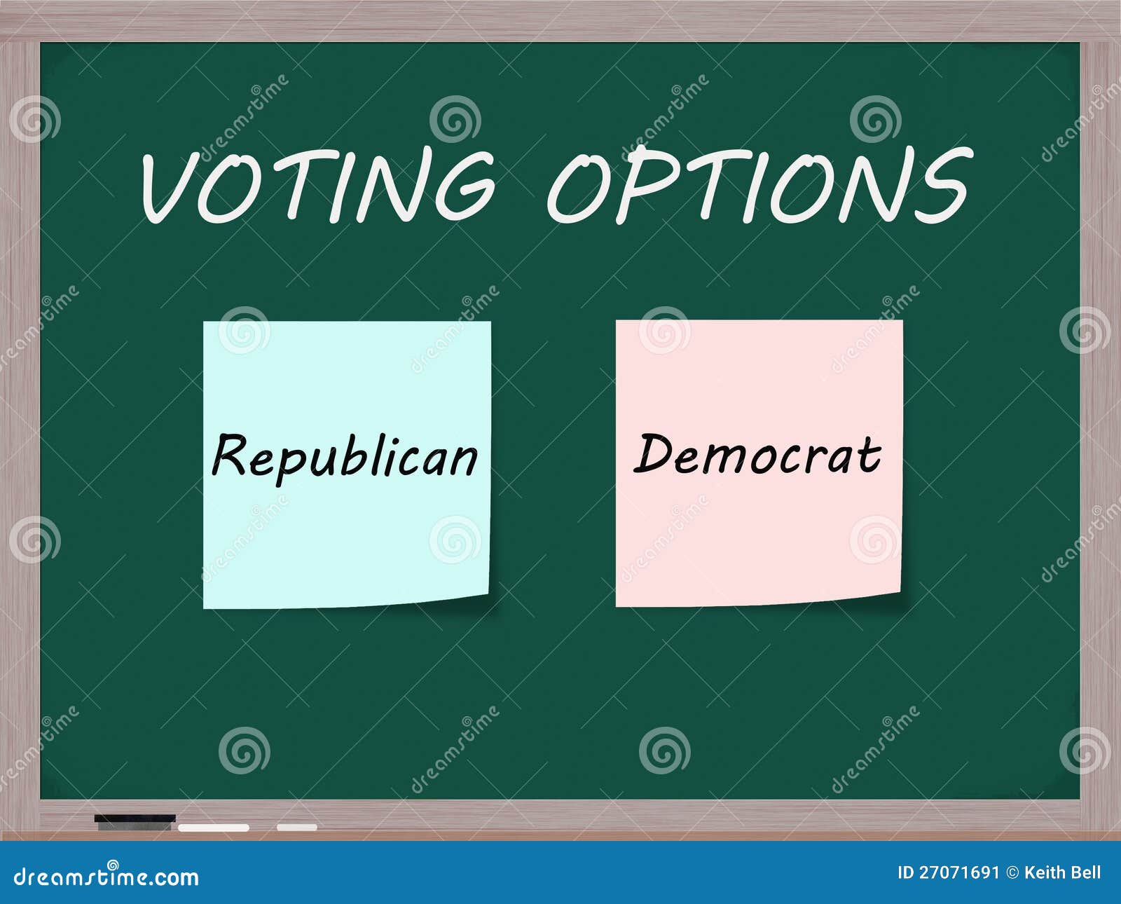 Voting Options on Blackboard Stock Illustration - Illustration of ...